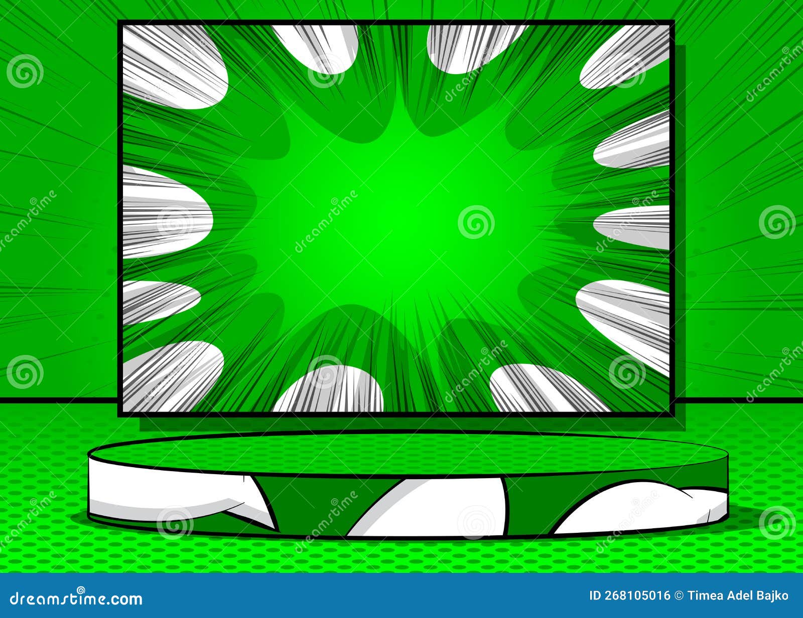 Comics Scene Pedestal. Comic Book Product Podium Stage. Abstract ...