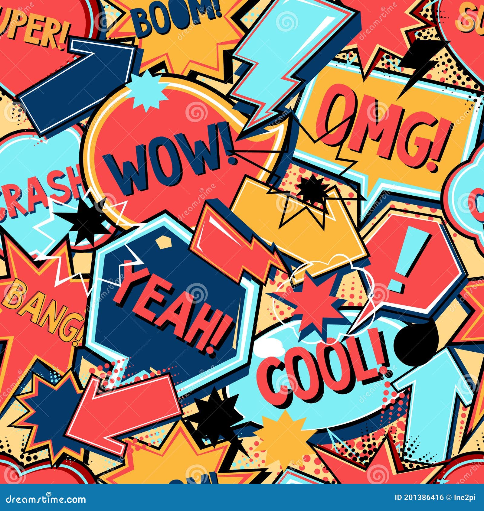 Comics Pattern Cartoon Vector | CartoonDealer.com #53059083