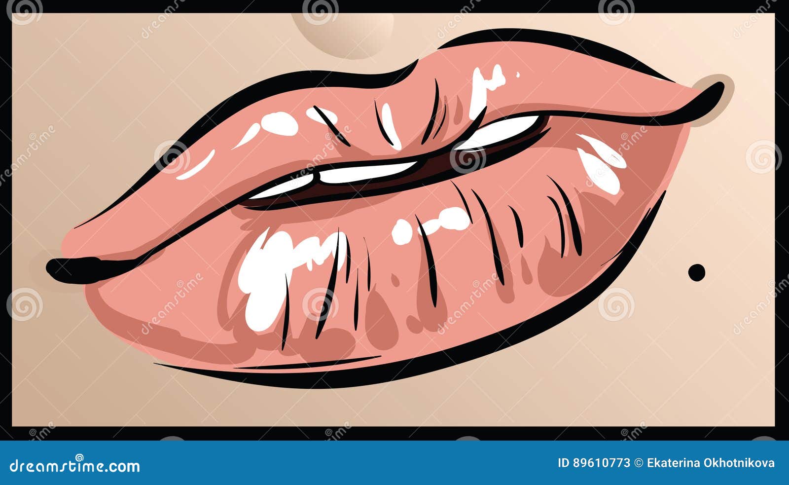 Comics women lips. stock vector. Illustration of heat - 89610773