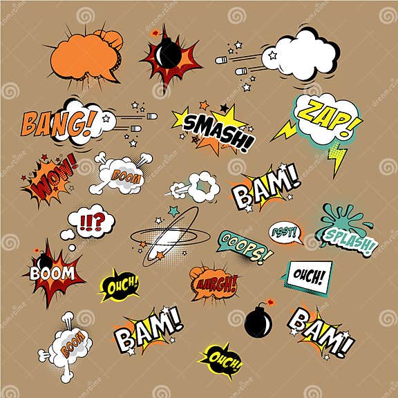 Comics Sound Effects and Explosions. Vector Stock Vector - Illustration ...