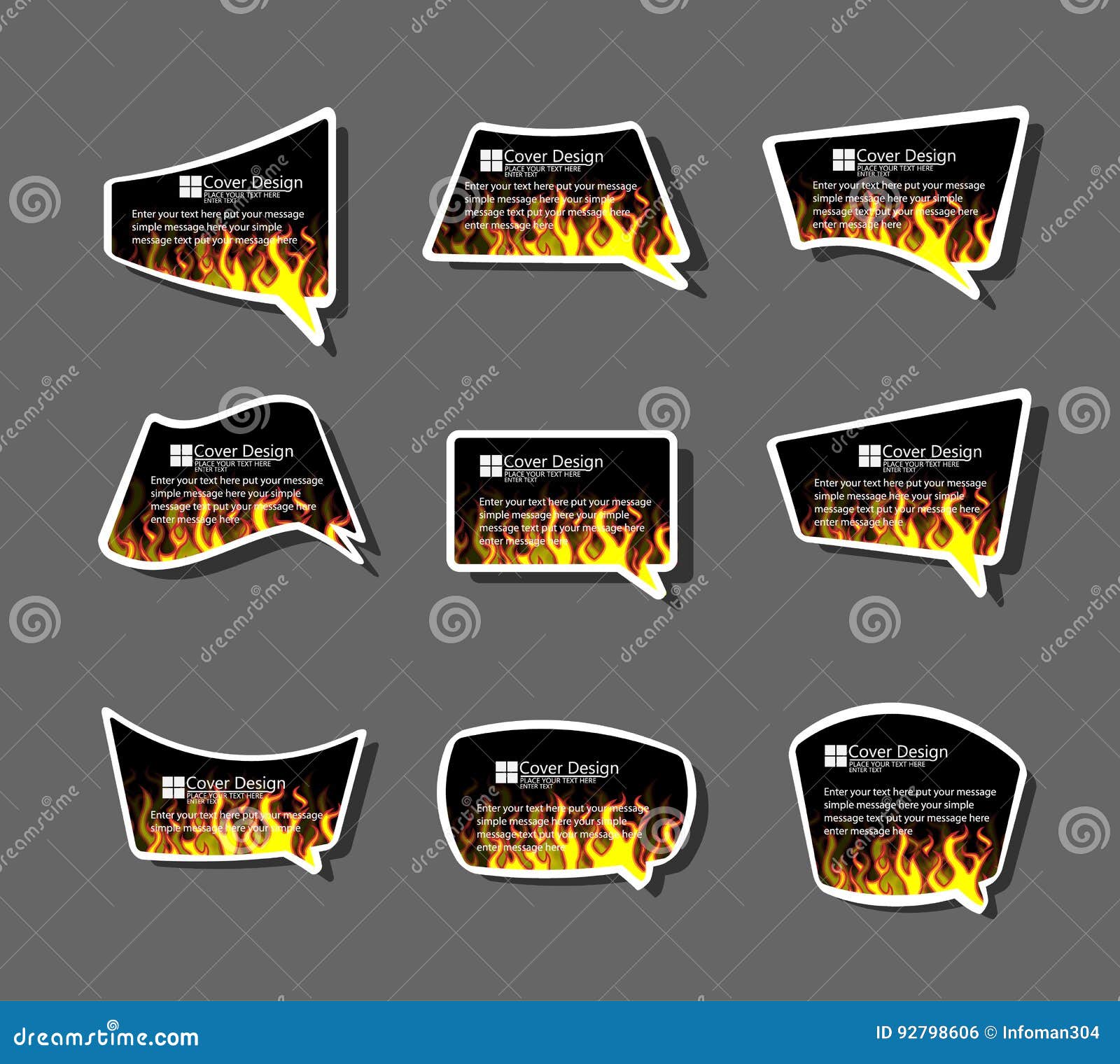 Comics Stiker Simple Label Etiquette Cartoon Dark Violet Vector ...