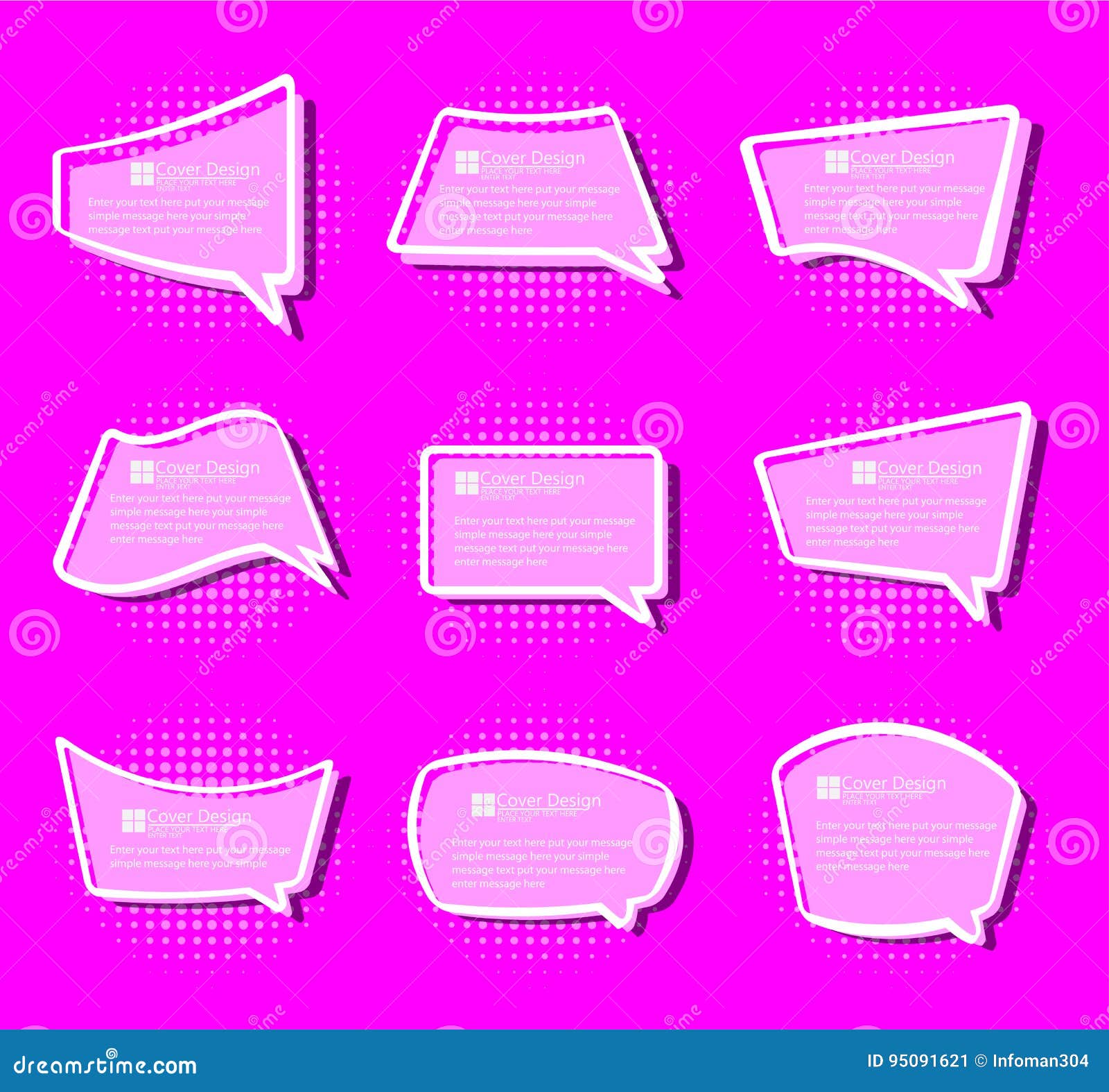 Comics Stiker Simple Label Etiquette Cartoon Dark Violet Vector ...