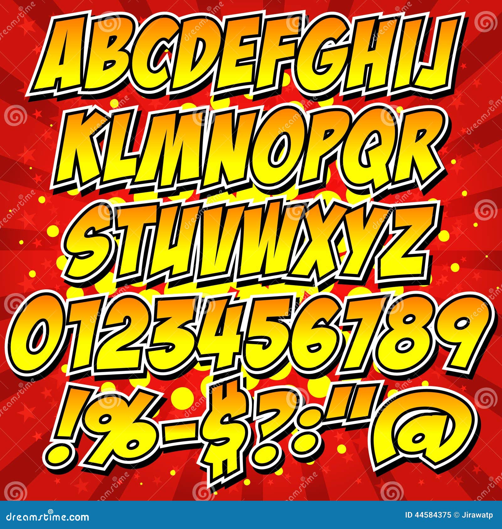 Comics Style Alphabet Collection Set Stock Vector - Illustration of ...