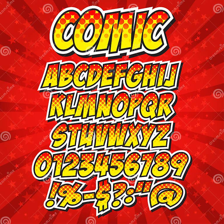 Comics Style Alphabet Collection Set Stock Vector - Illustration of ...
