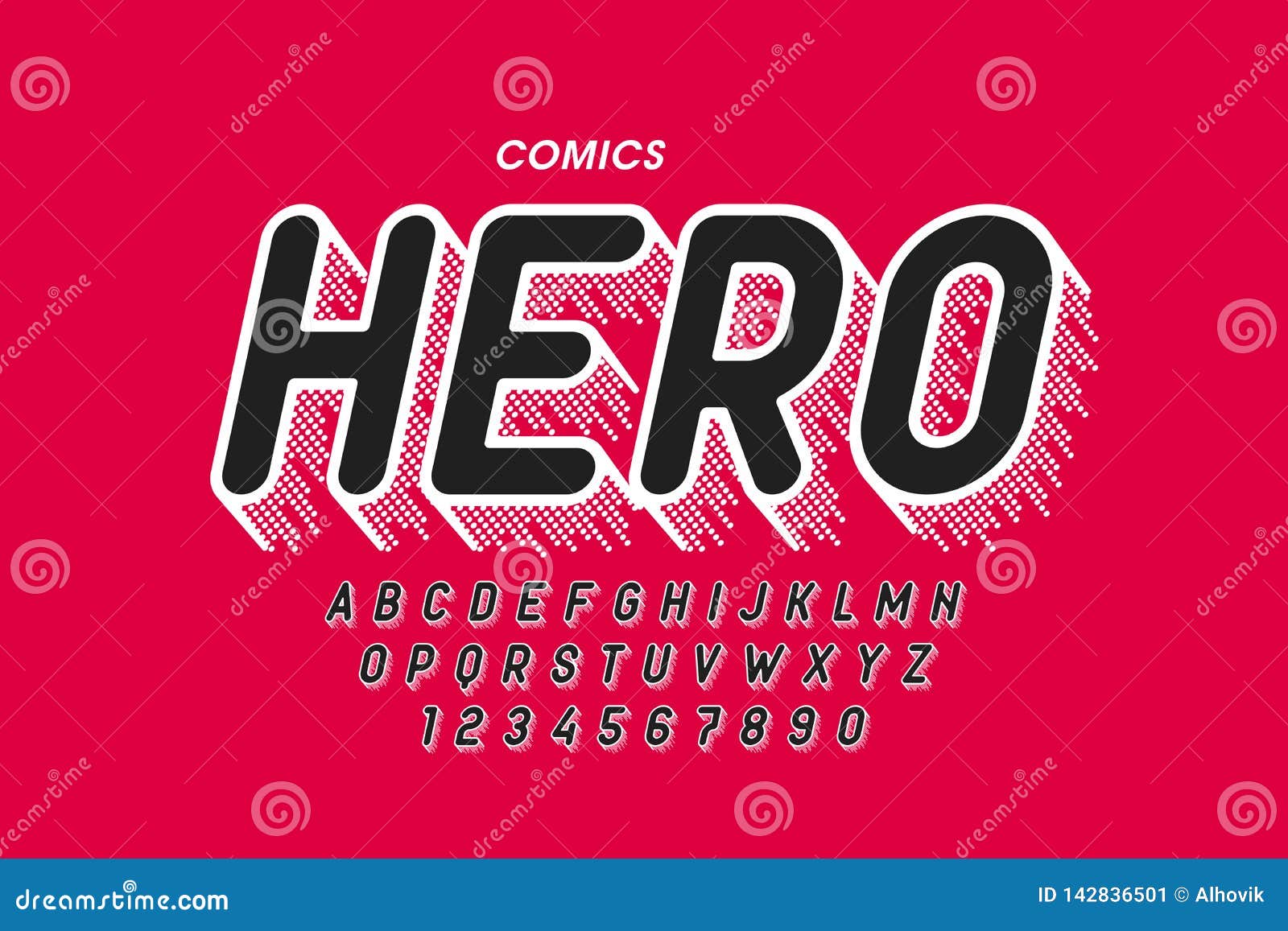 Superhero Alphabet Font. Letters And Numbers In Retro Comic Style ...