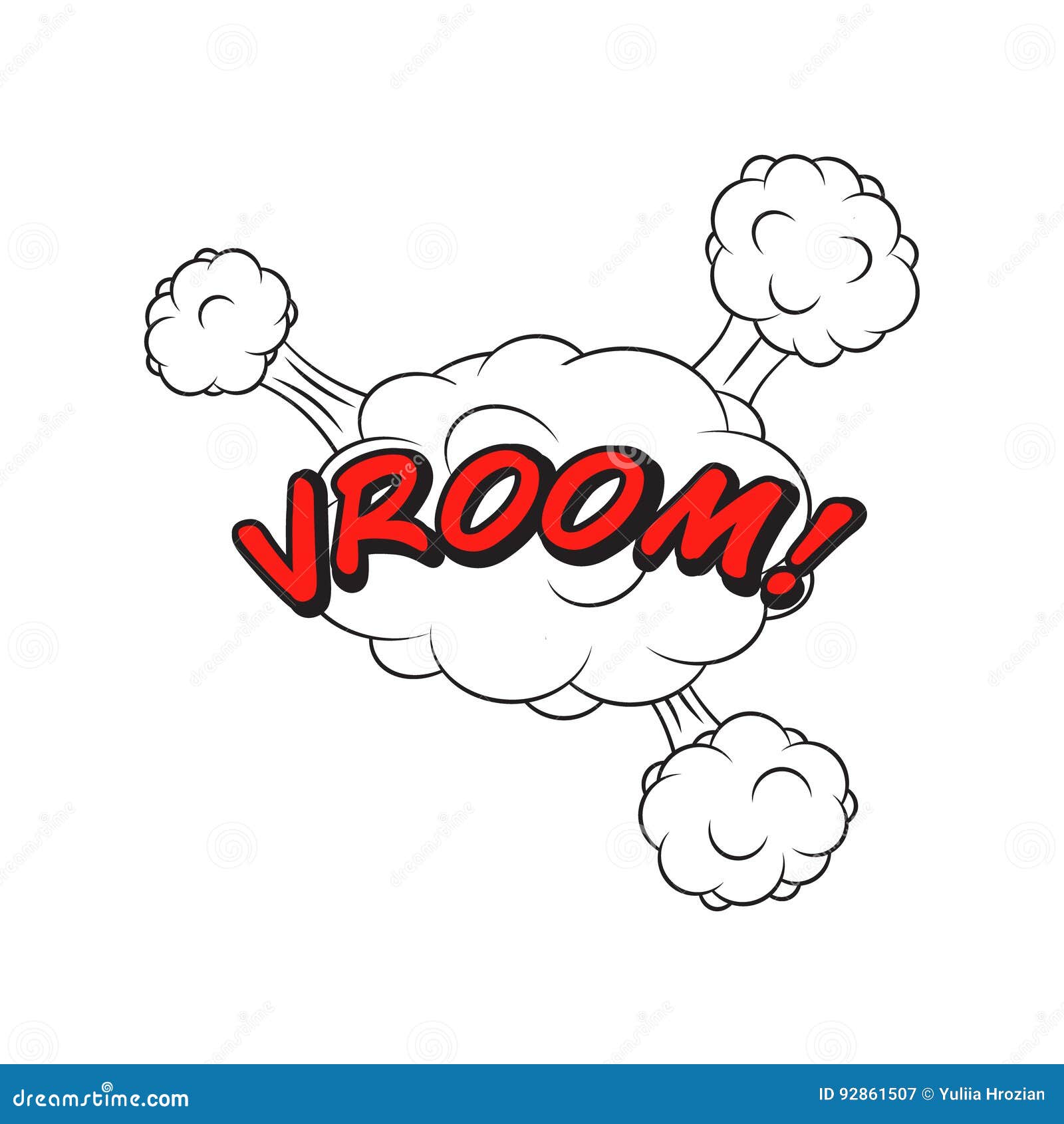 Comics Style Speech Bubble VROOM! on White Stock Vector - Illustration ...