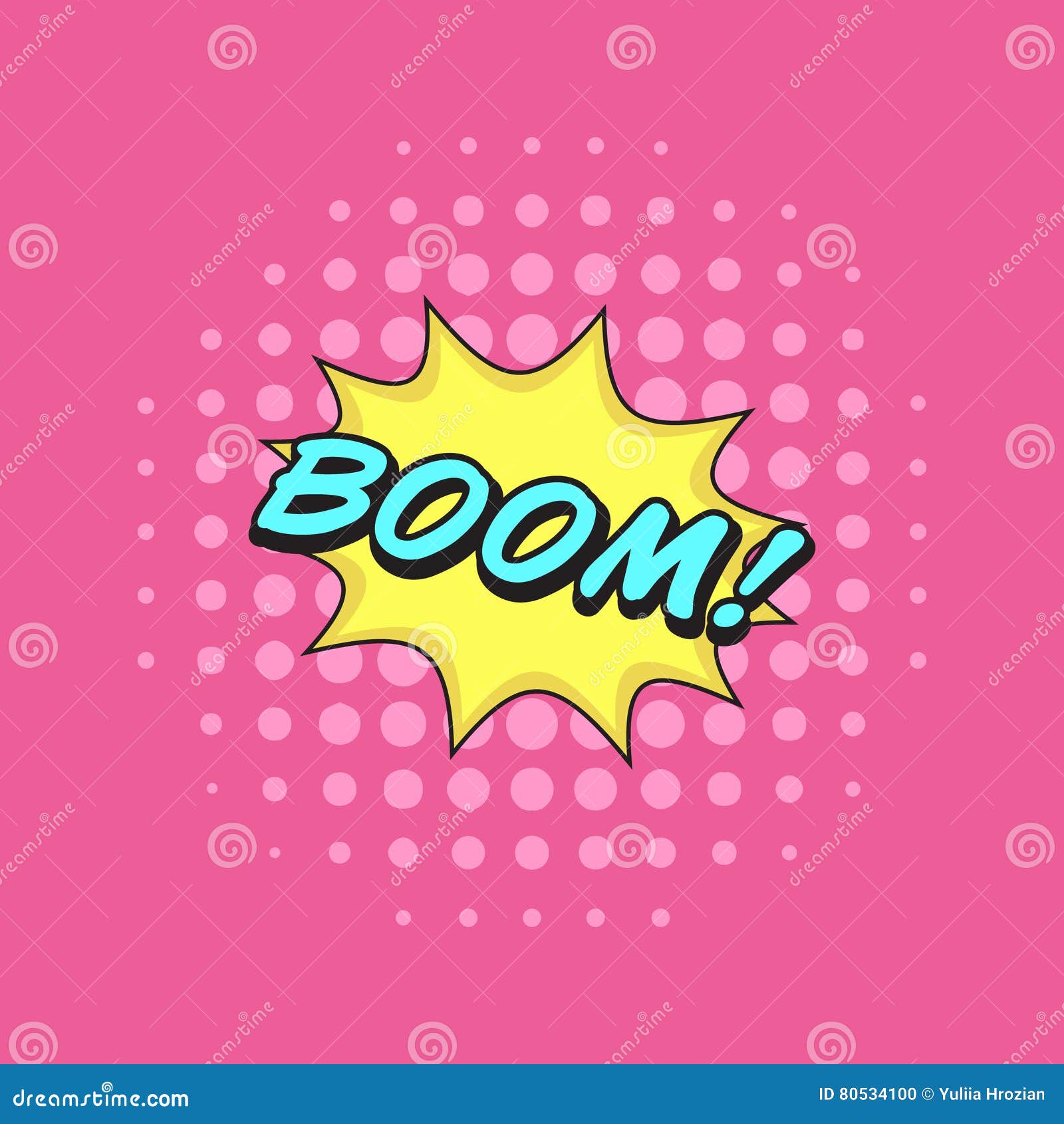 Comics style sticker BOOM! stock illustration. Illustration of book ...