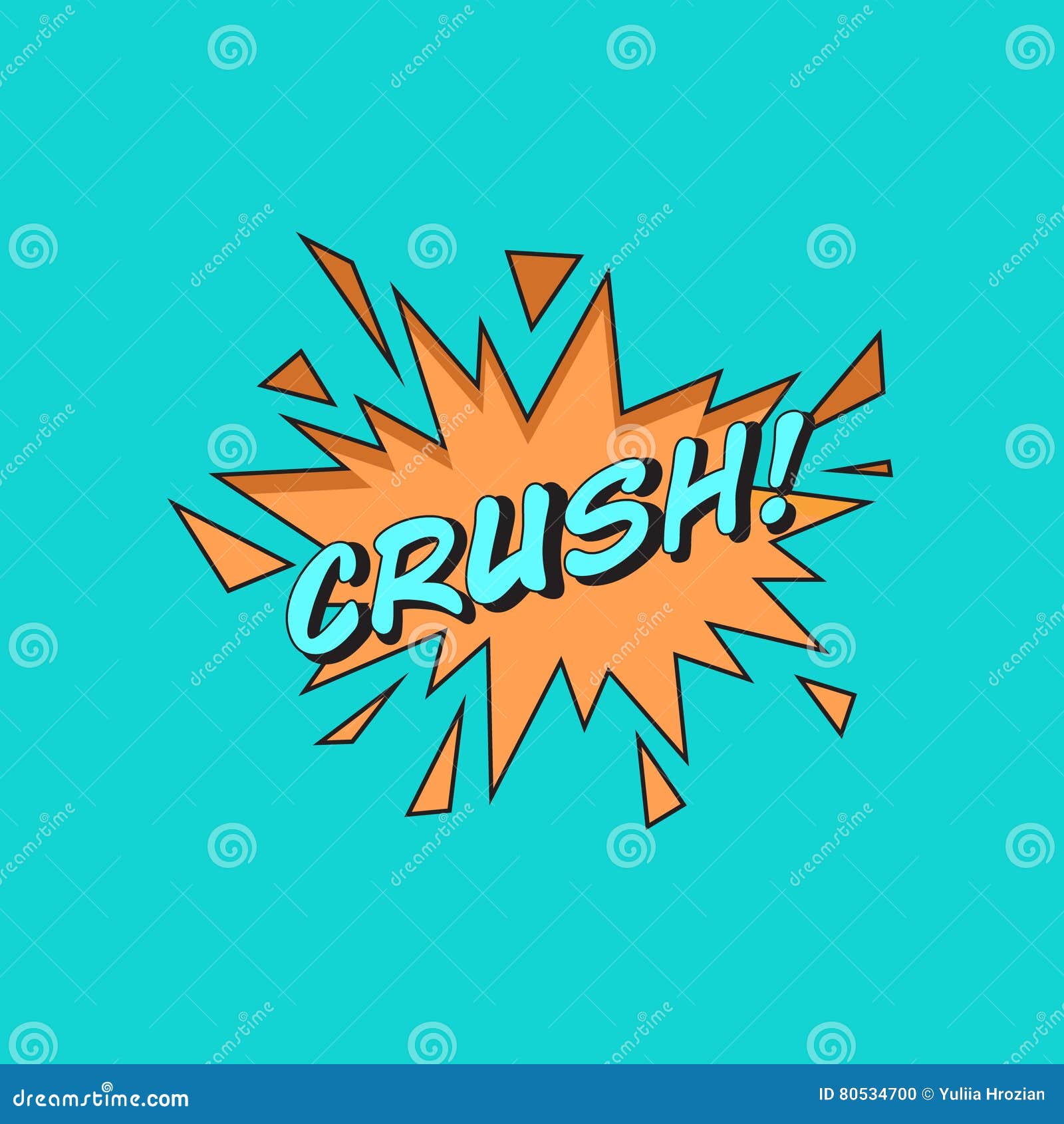 Comics Style Sticker CRUSH! Stock Illustration - Illustration of tone ...