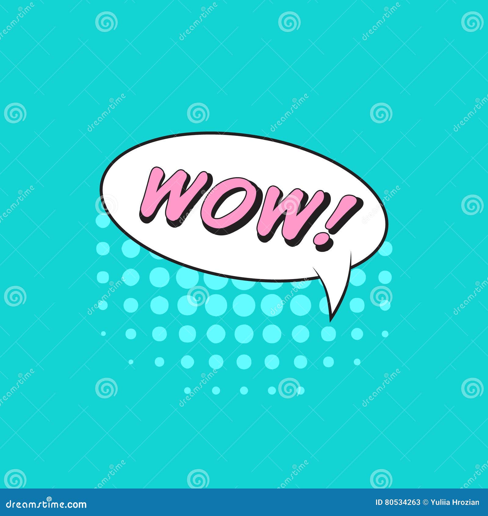 Comics Style Sticker WOW! with Half-tone Pattern on Backg Stock ...
