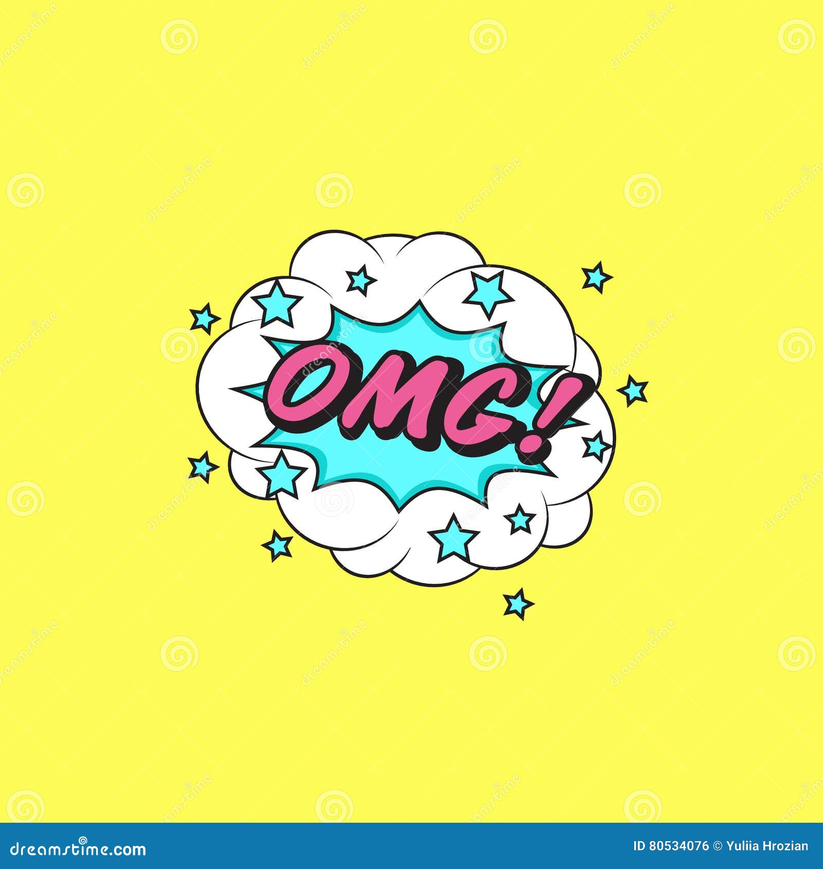 Comics Style Vector Sticker OMG! Stock Vector - Illustration of symbol ...
