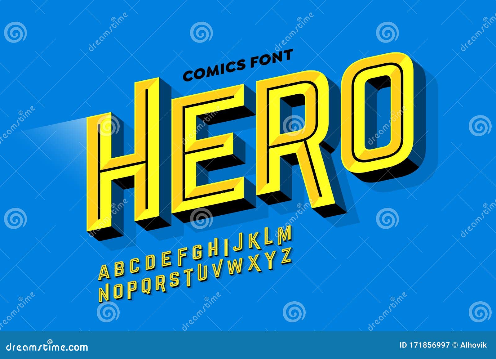 Comics Super Hero Style Font Stock Vector - Illustration of colorful ...