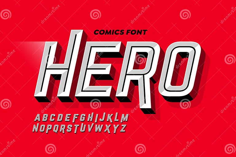 Comics Super Hero Style Font Stock Vector - Illustration of ...