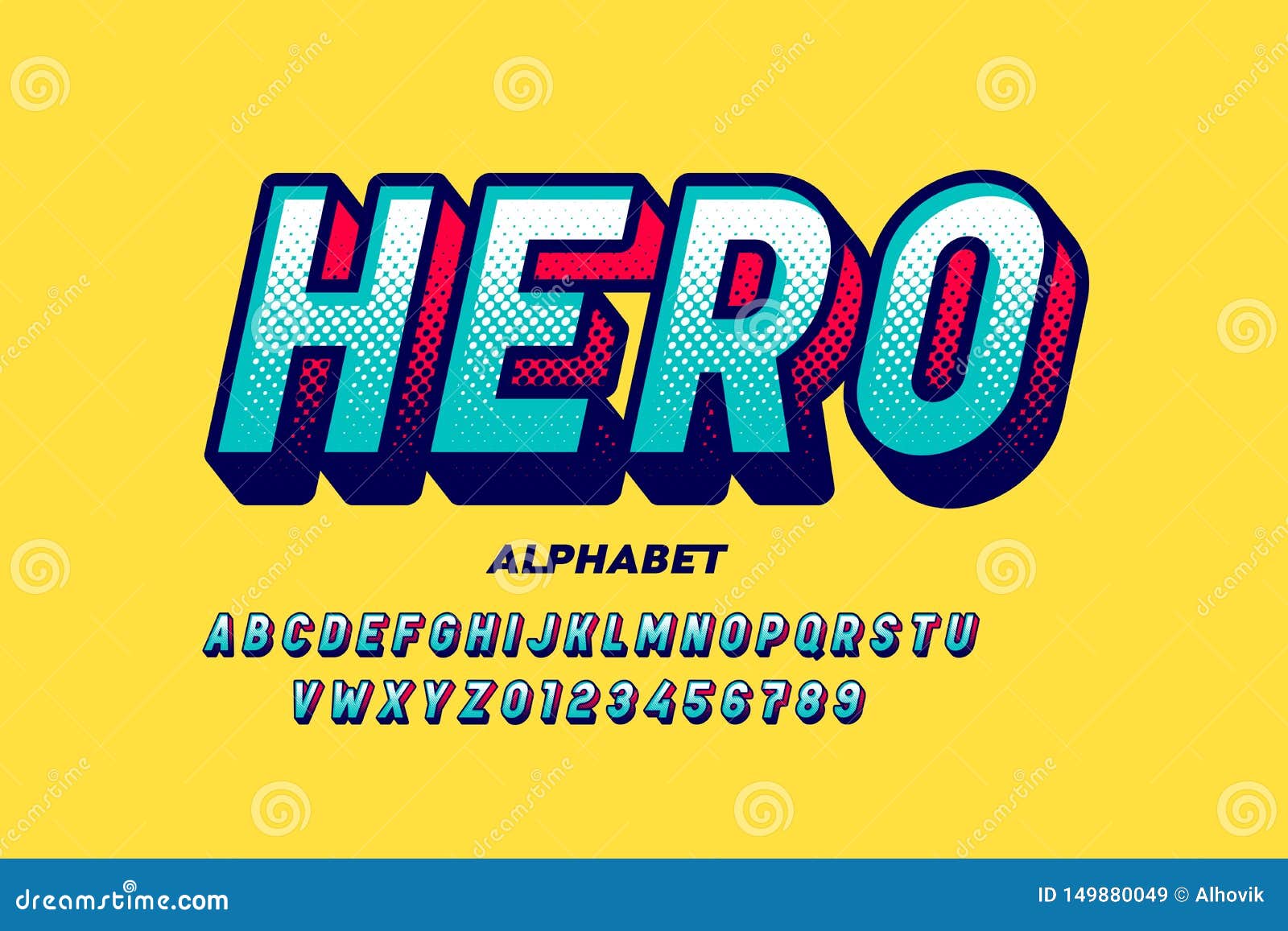 Comics Super Hero Style Font Stock Vector - Illustration of shadow ...