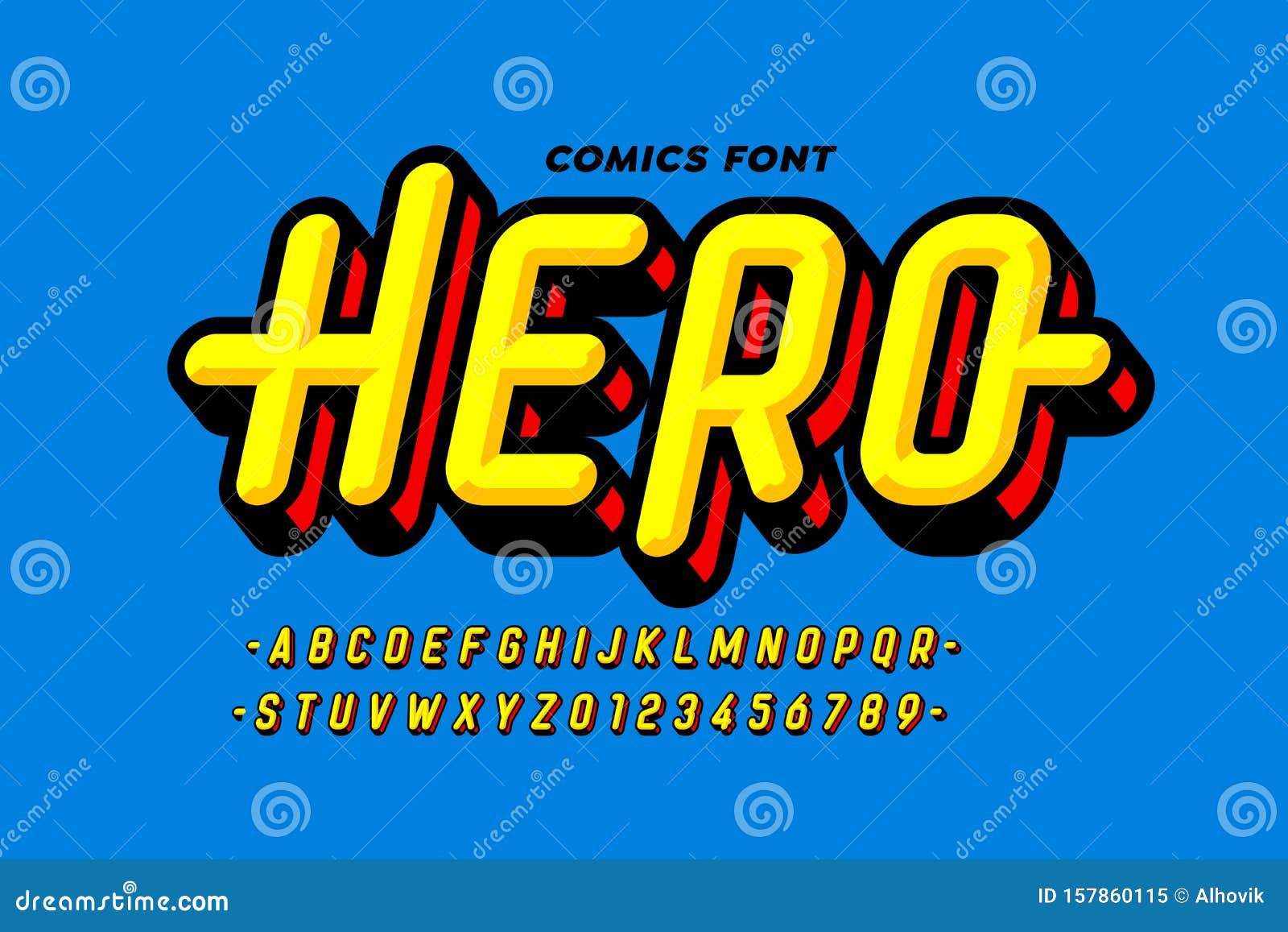 Comics Super Hero Style Font Stock Vector - Illustration of effect ...