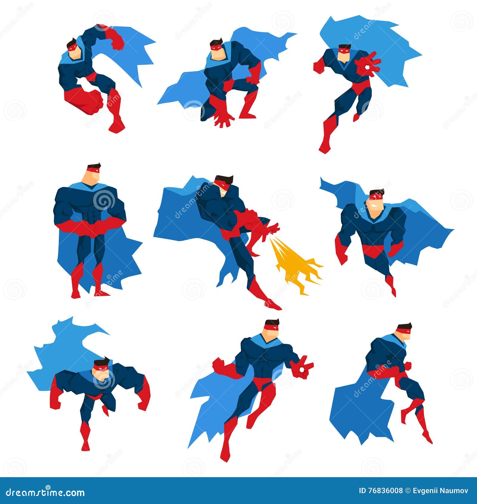 Boy Superhero In Classic Comics Costume Standing Proud Cartoon Vector ...