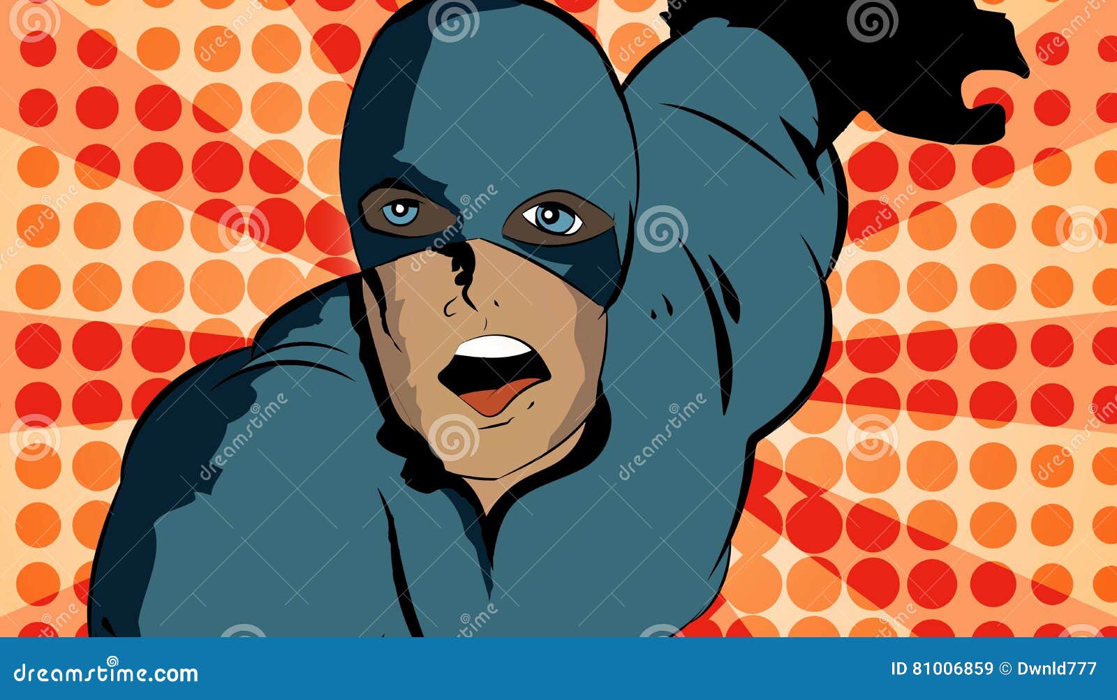 Comics superhero running stock illustration. Illustration of comics ...
