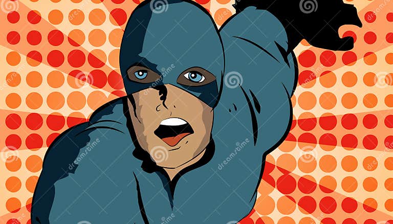 Comics superhero running stock illustration. Illustration of comics ...
