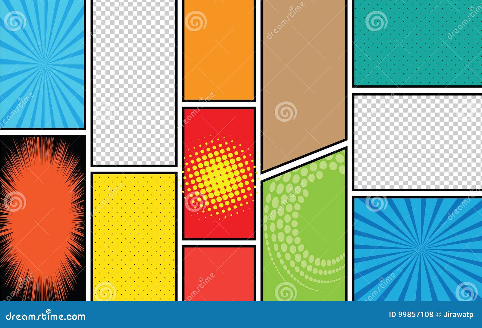Comics Template Vector Illustration | CartoonDealer.com #48224398