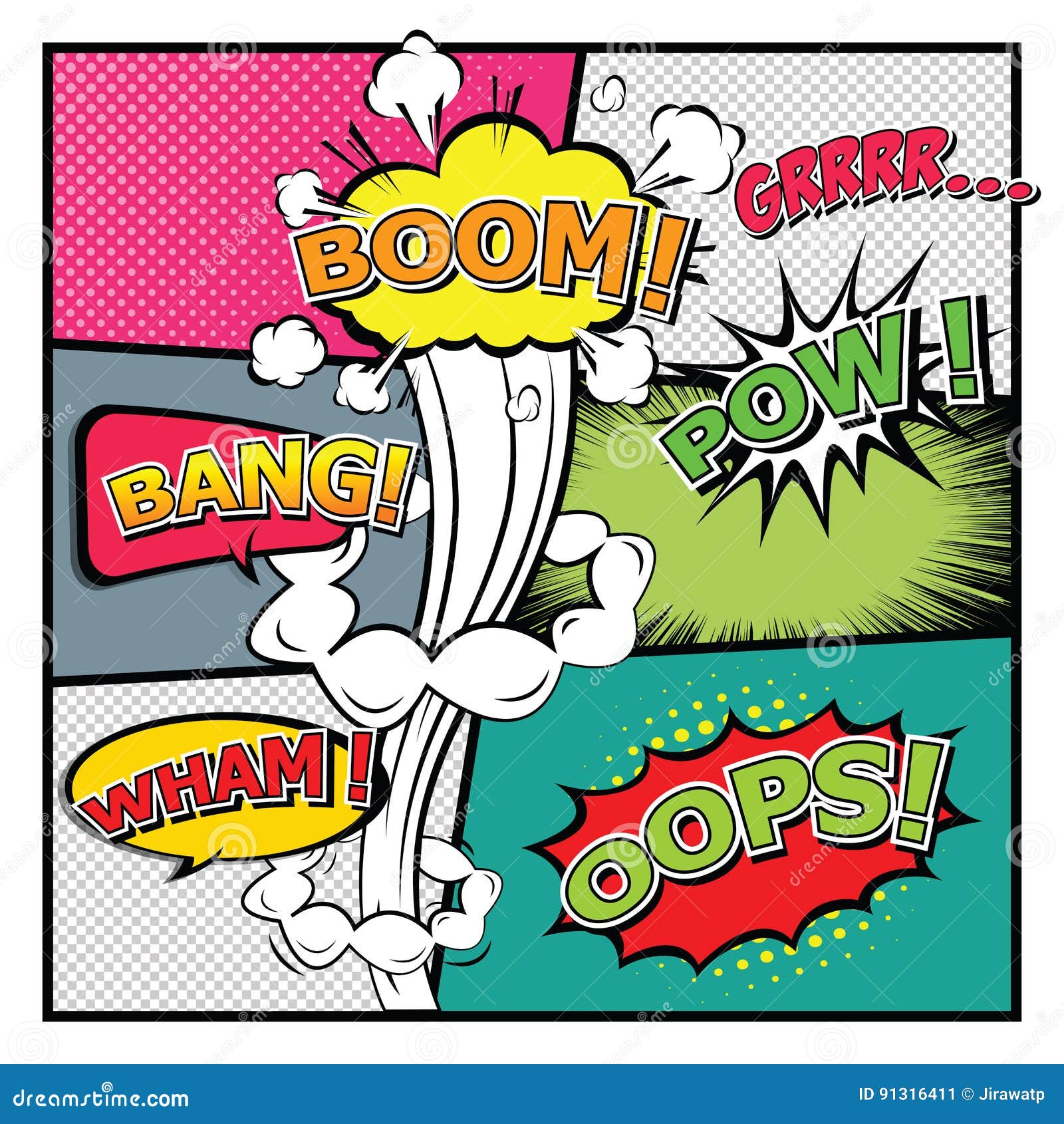 Comics Template. Vector Retro Comic Book Speech Bubbles Illustration ...