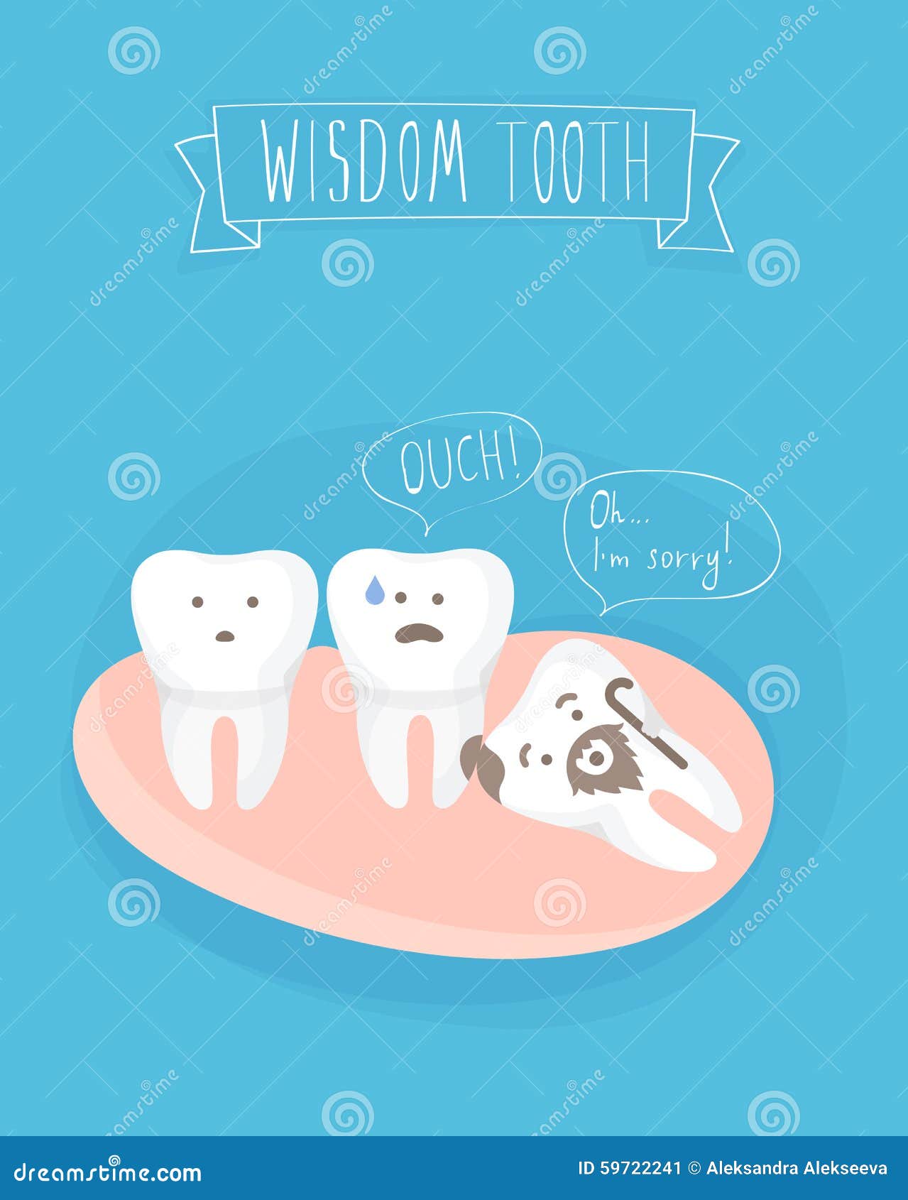 Wisdom Tooth With Impaction At Molar Tooth. Medically Accurate Tooth ...