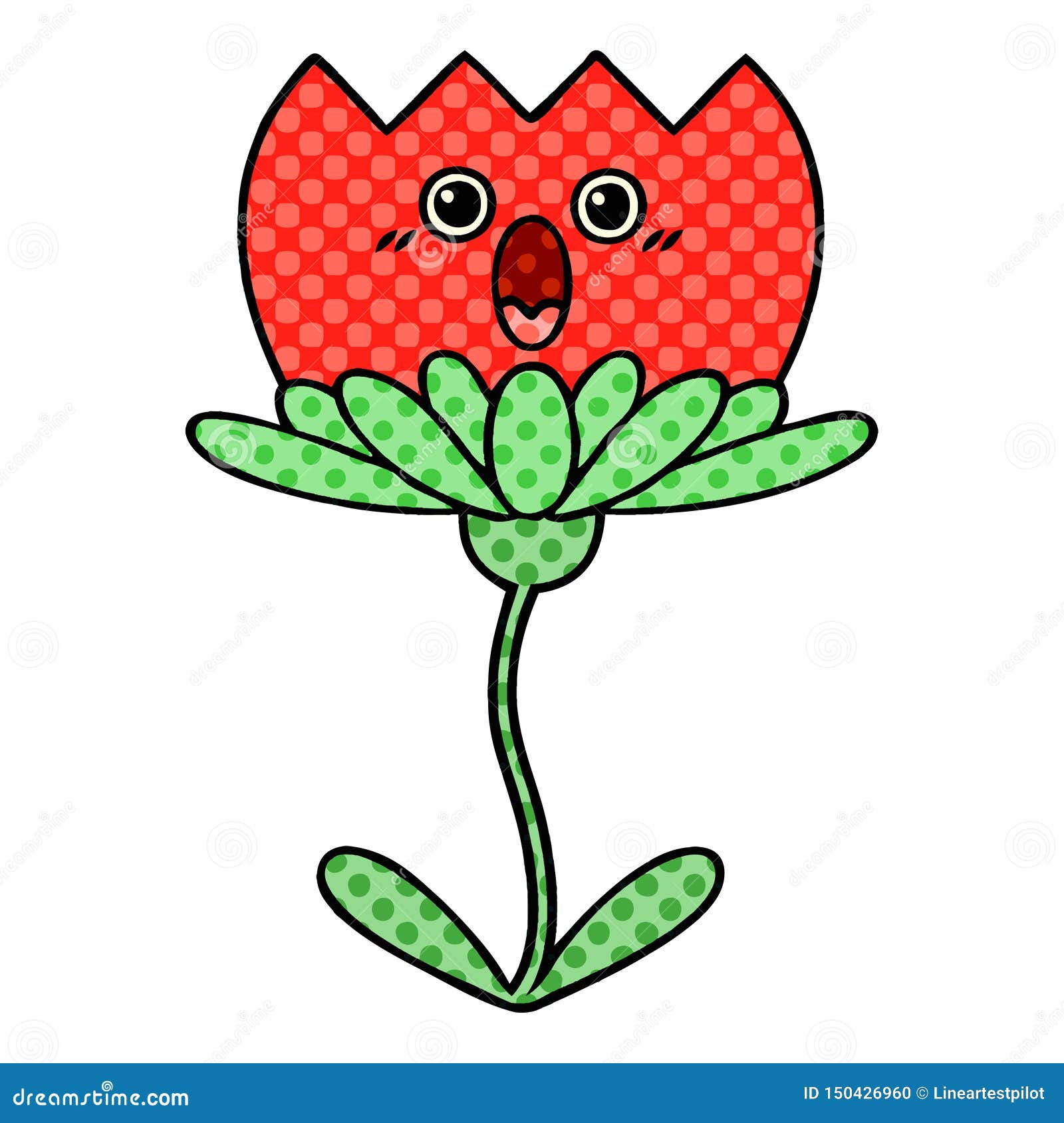 Comiczeichenkartoon Einer Blume Vektor Abbildung - Illustration von ...