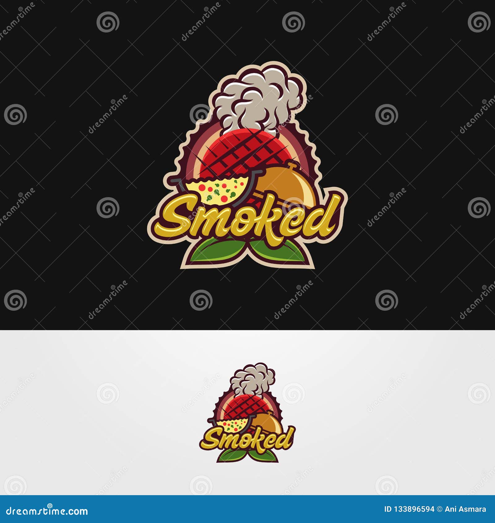 Comida Ahumada Caliente Logo Template Ilustración del Vector ...