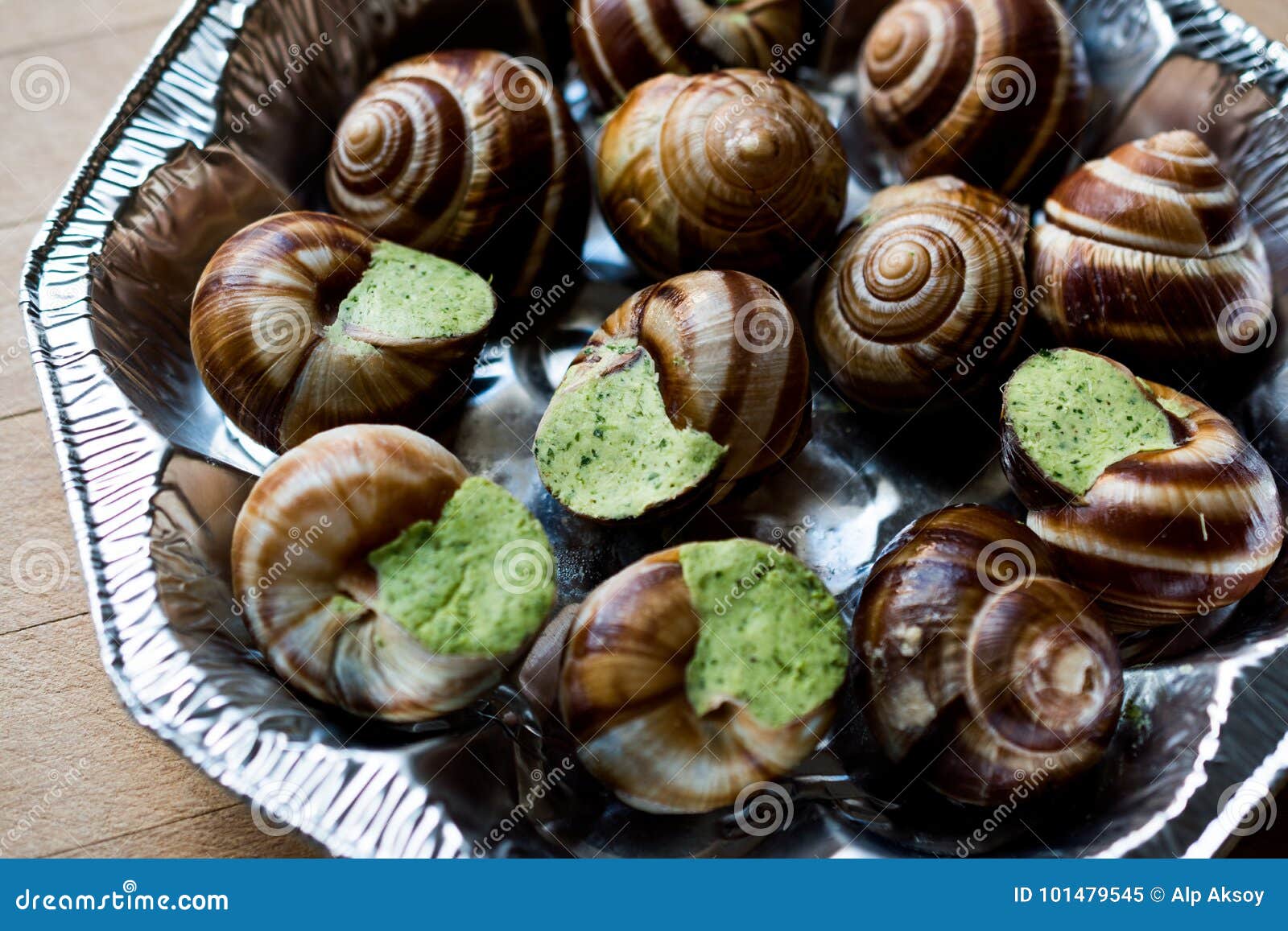Comida Congelada Del Caracol Con Mantequilla De Ajo Imagen de archivo ...