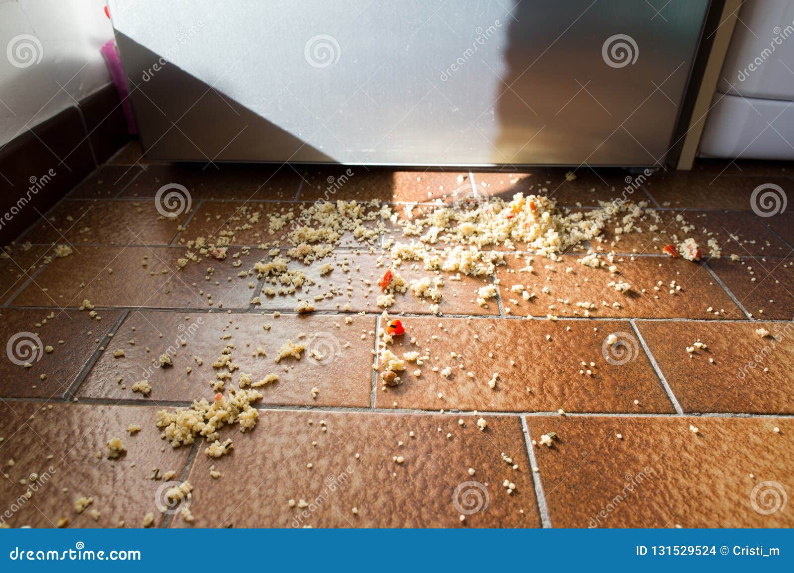 Comida Derramada En El Piso De La Cocina Foto de archivo - Imagen de ...