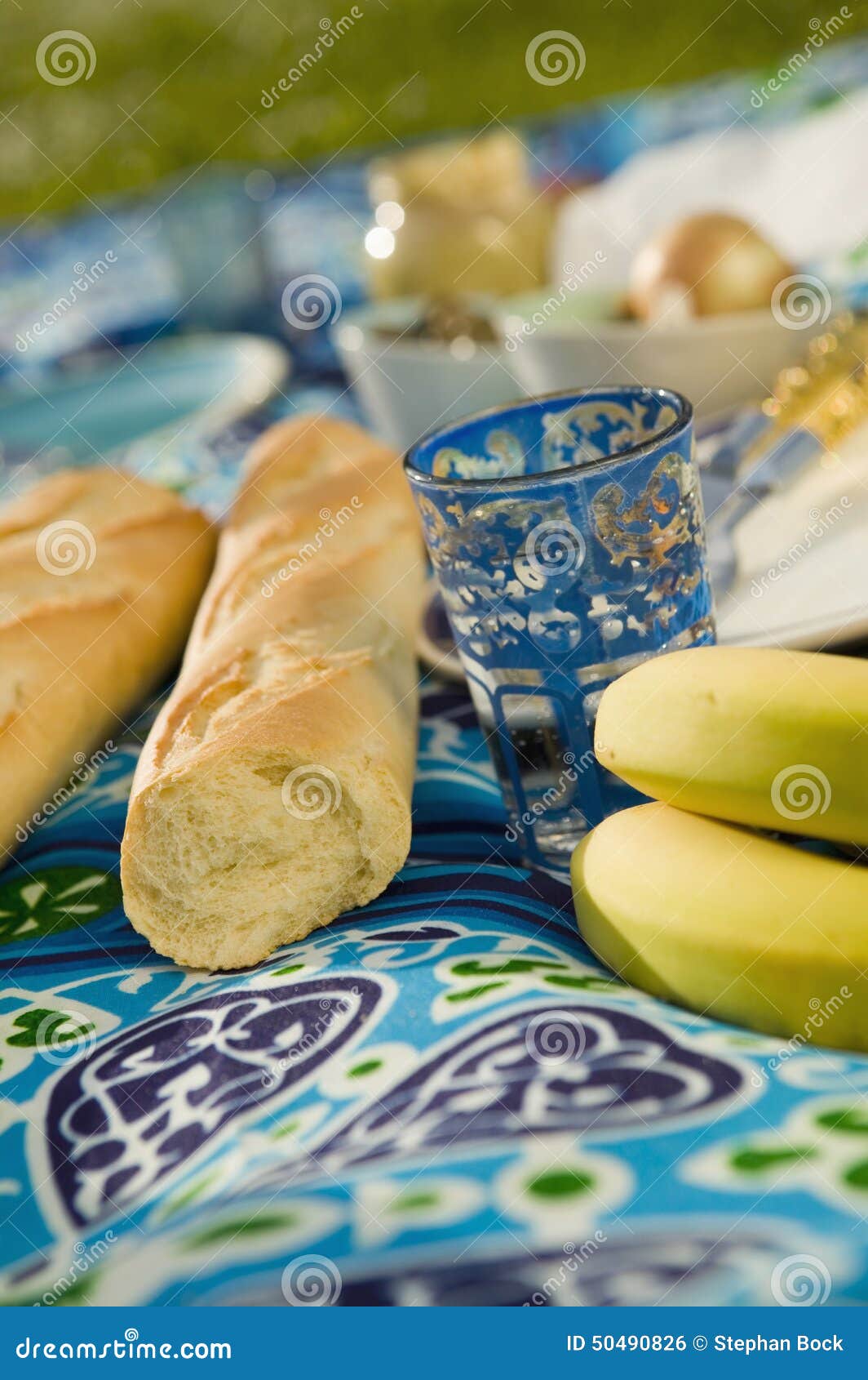 Comida En La Manta De La Comida Campestre, Primer Foto de archivo ...