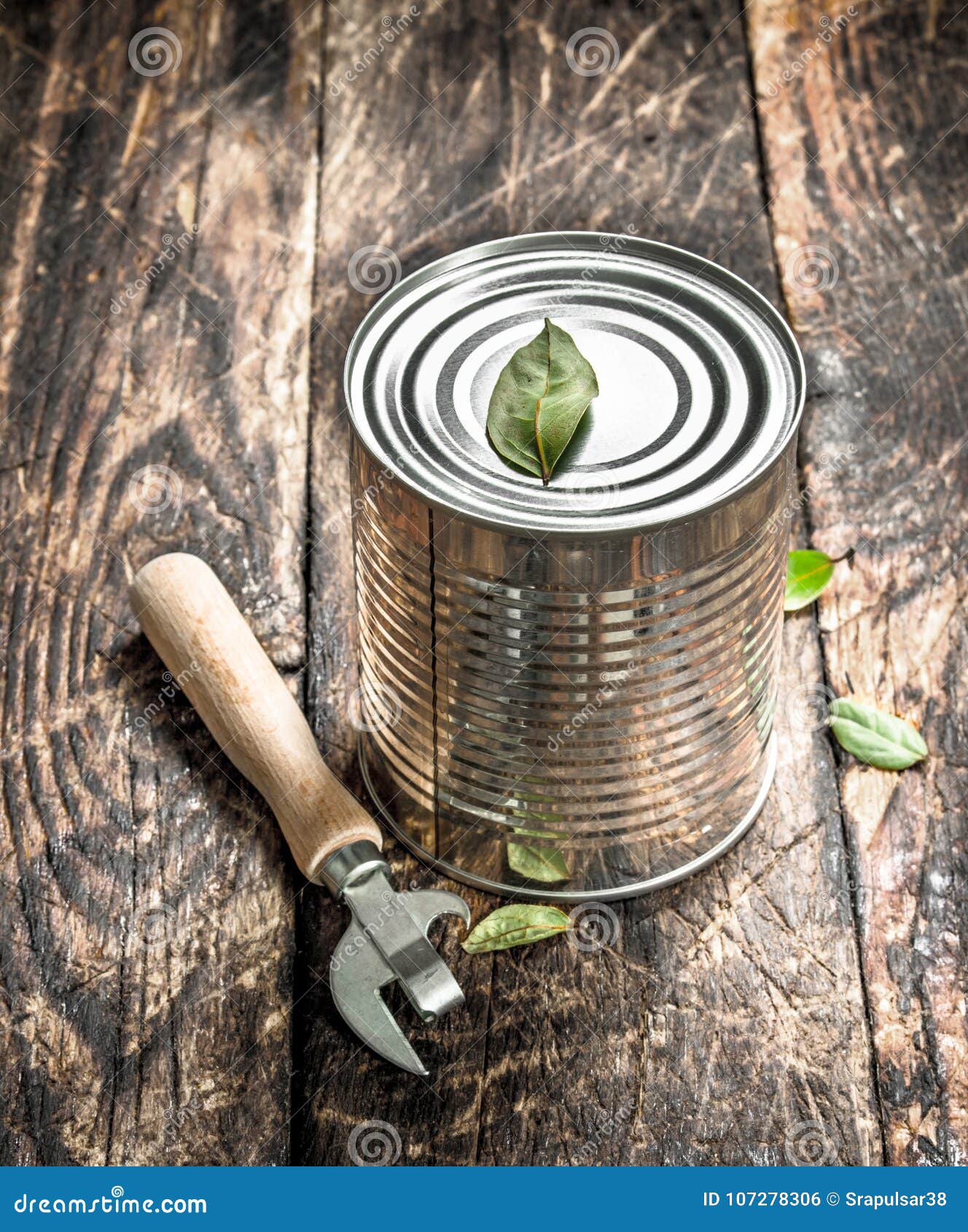 Comida En Lata Con El Abrelatas Foto de archivo - Imagen de conjunto ...