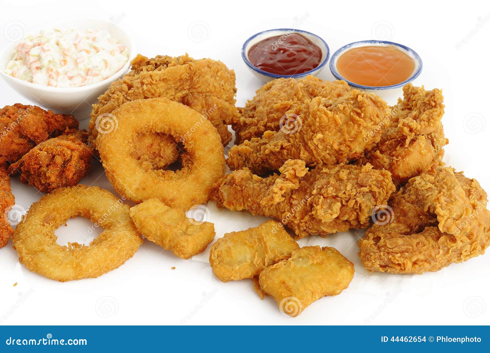 Comida Frita En El Fondo Blanco Foto de archivo - Imagen de cocinado ...
