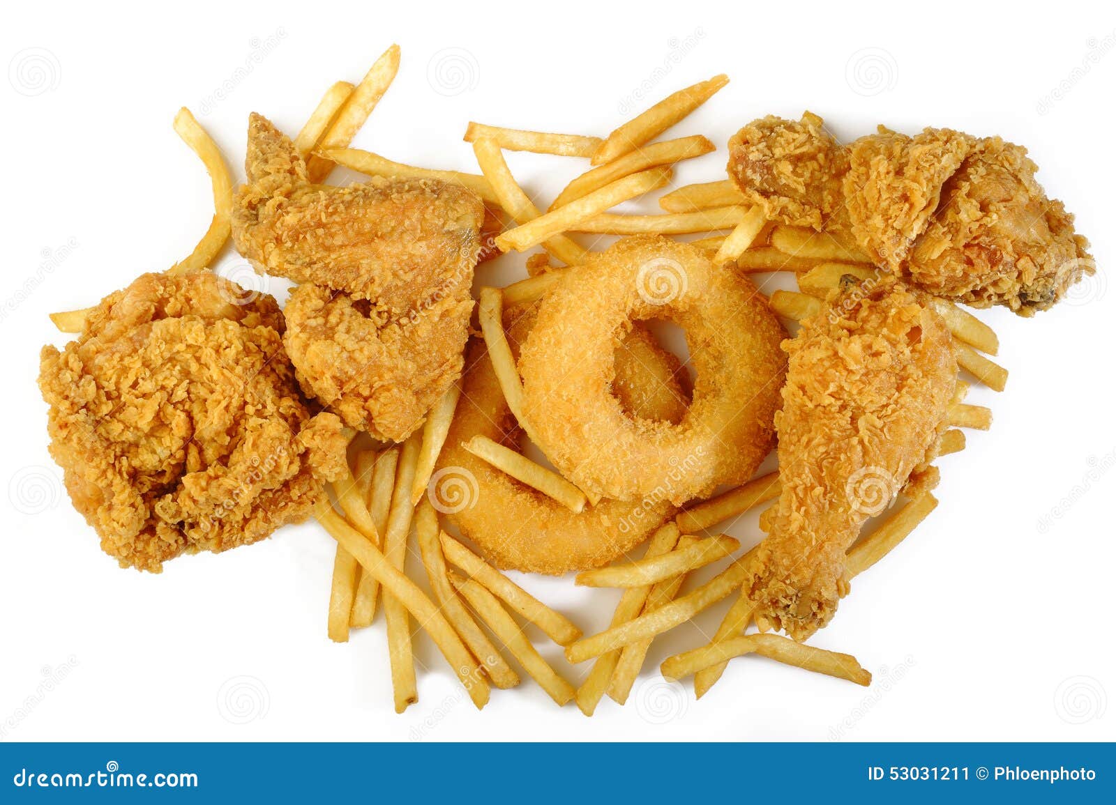 Comida Frita En El Fondo Blanco Imagen de archivo - Imagen de comida ...