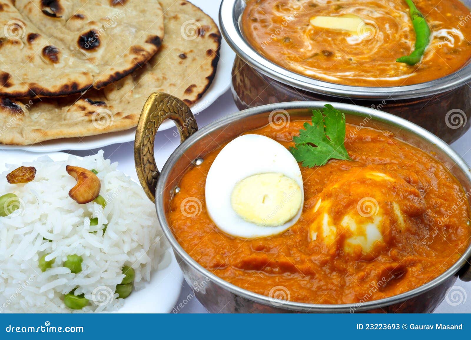 Comida India Con Curry Del Huevo Imagen de archivo - Imagen de pimiento ...