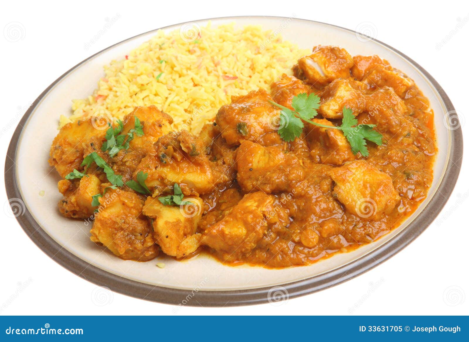 Comida India De La Cena Del Curry Del Pollo Imagen de archivo - Imagen ...