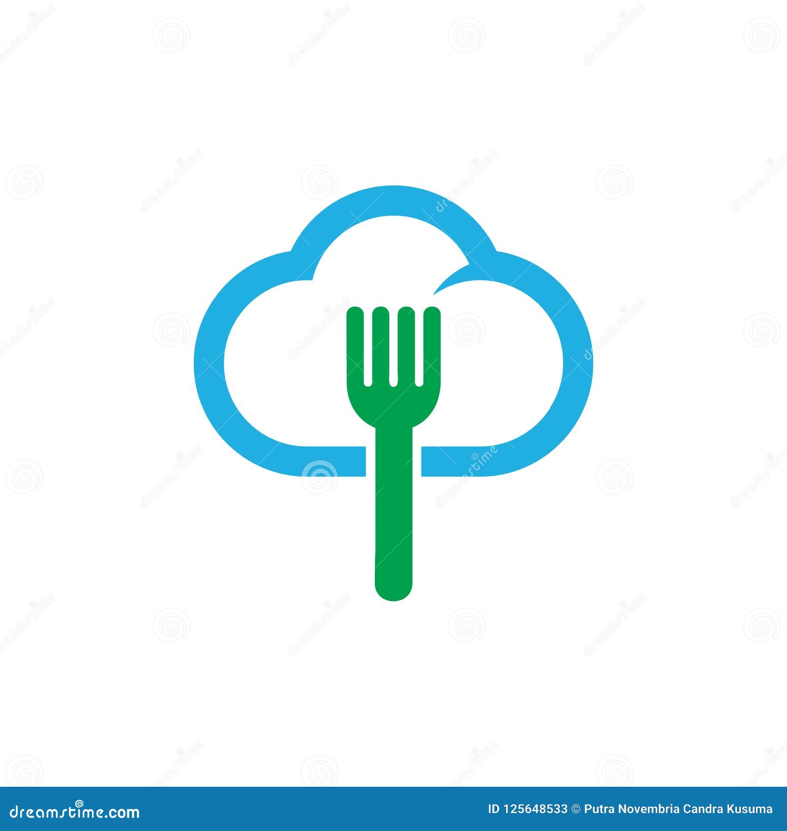 Comida Logo Icon Design De La Nube Ilustración del Vector - Ilustración ...