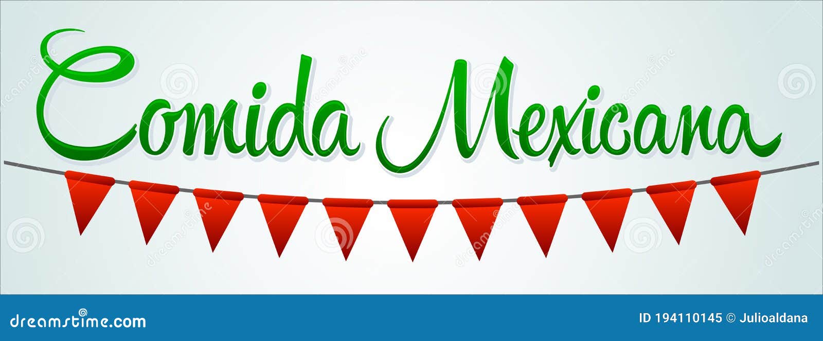 Comida Mexicana, Mexican Food Spanish Text Vector Illustration. Stock ...