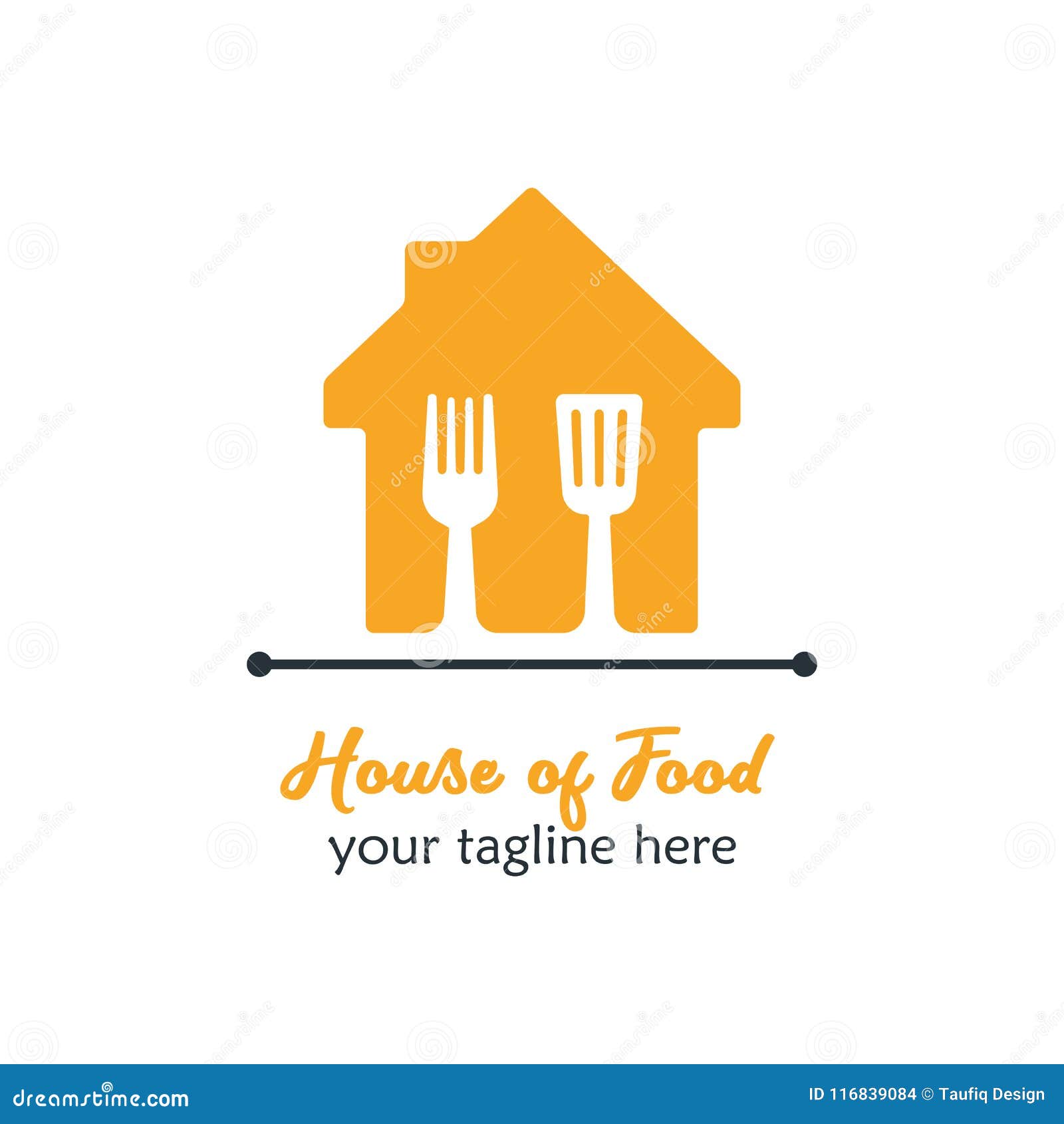 Comida Moderna Logo Design Template Vector Illustration Casa De F ...