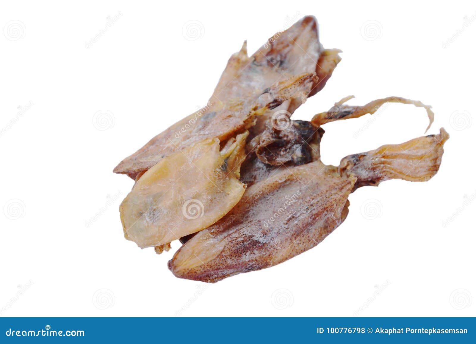 Comida Seca Del Ingrediente Del Calamar En El Fondo Blanco Foto de ...