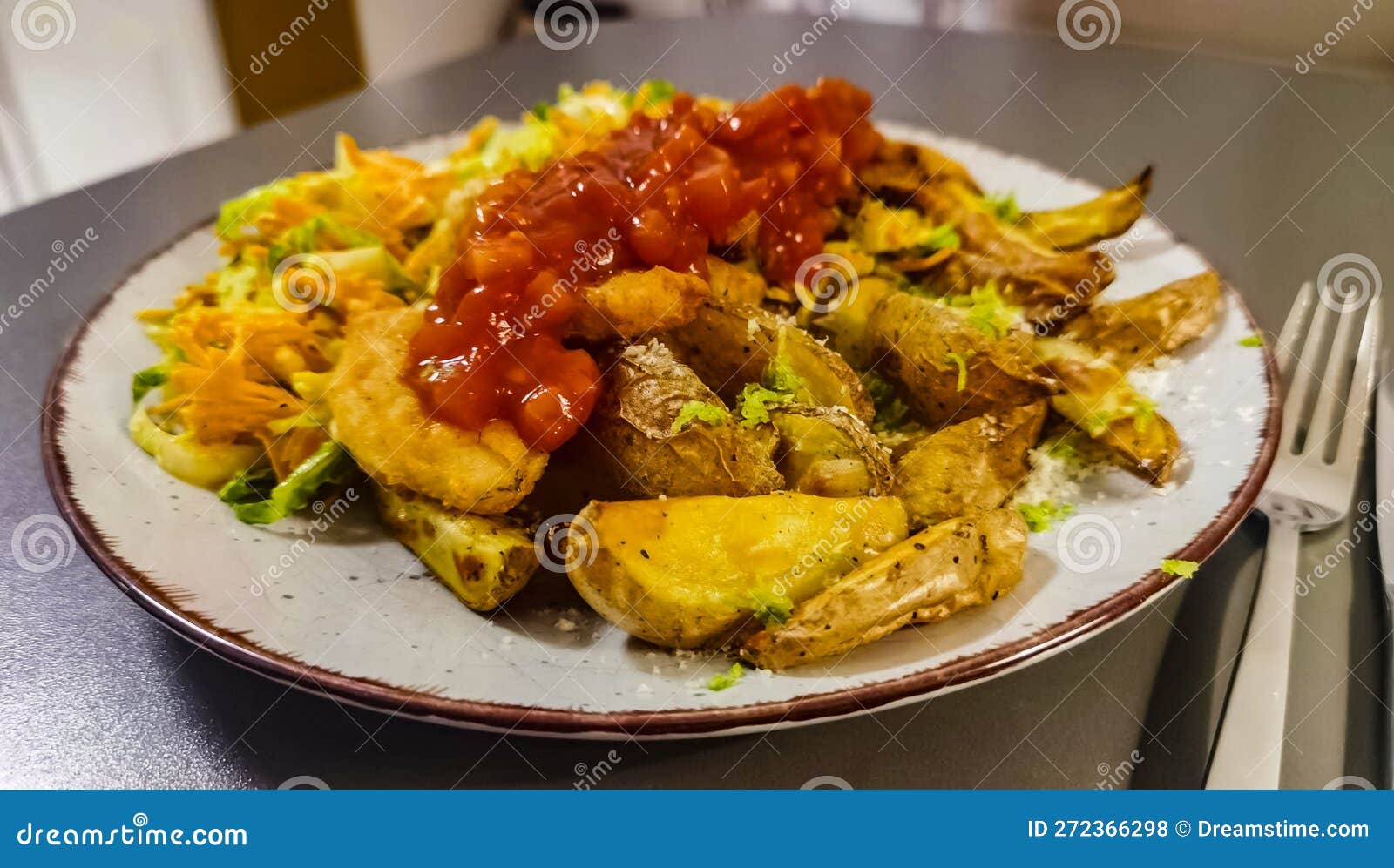 Comida Simple Y Deliciosa Preparada a Solas Foto de archivo - Imagen de ...