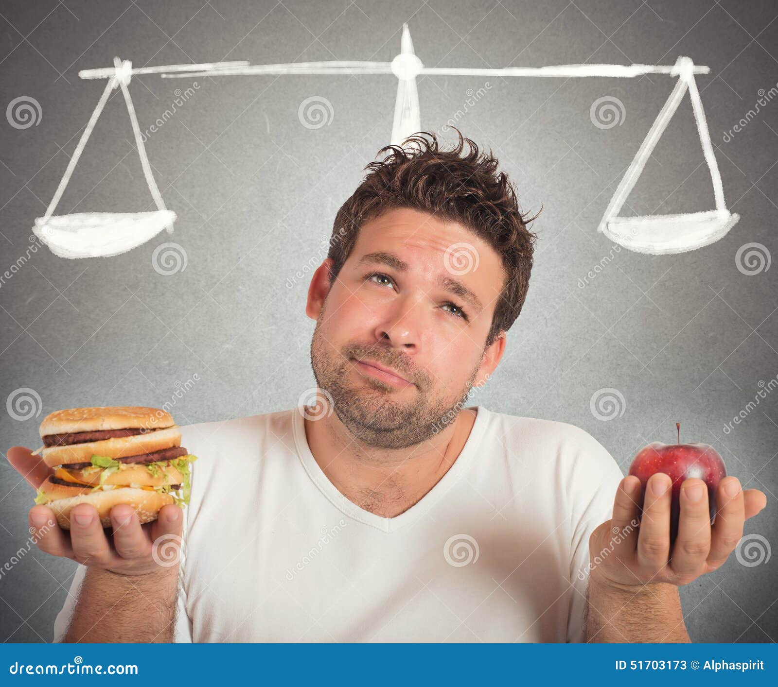 Comida y malsano sanos imagen de archivo. Imagen de hombre - 51703173