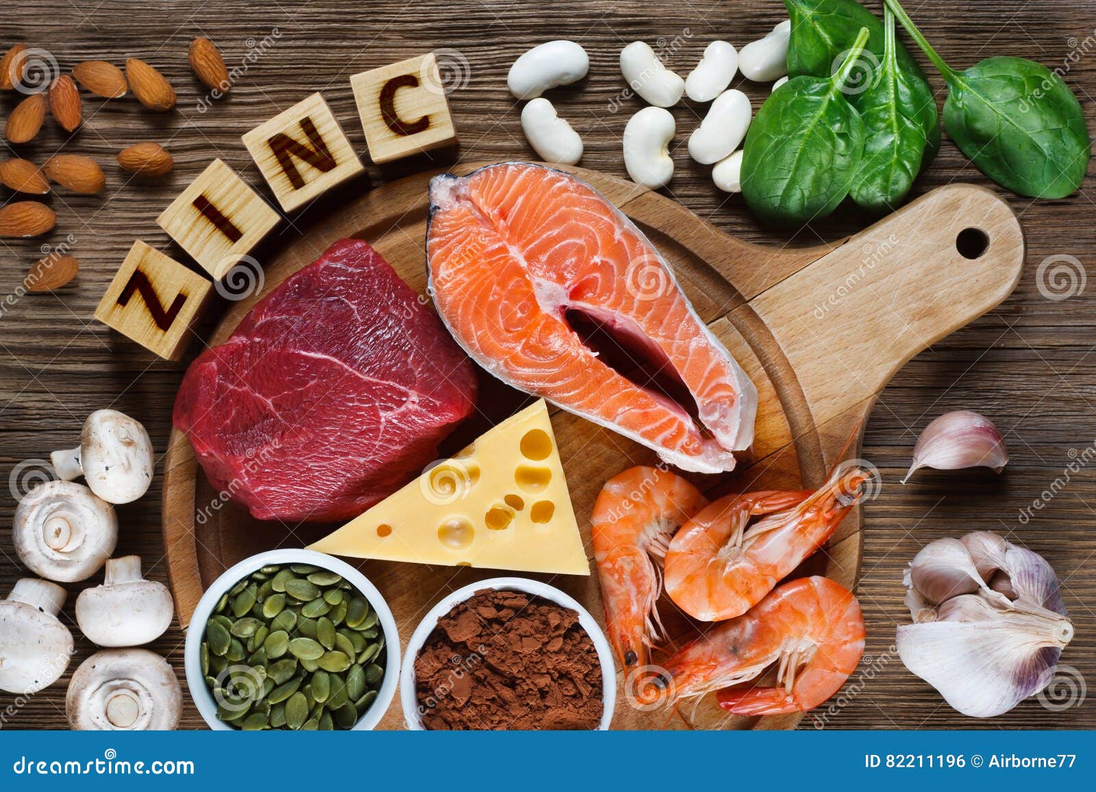 Comidas altas en cinc foto de archivo. Imagen de salud - 82211196