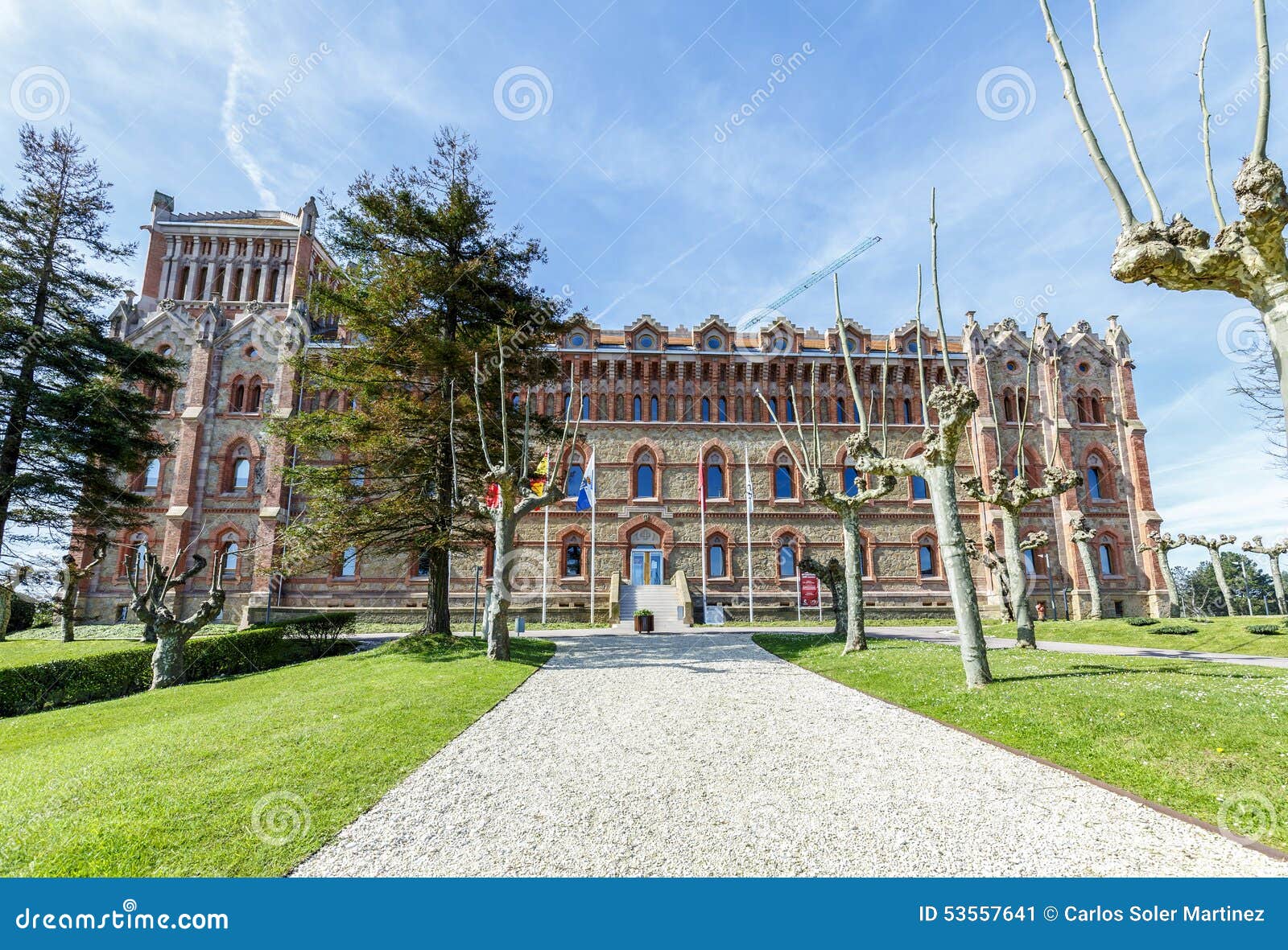 Comillas University, Spain stock image. Image of gardens - 53557641