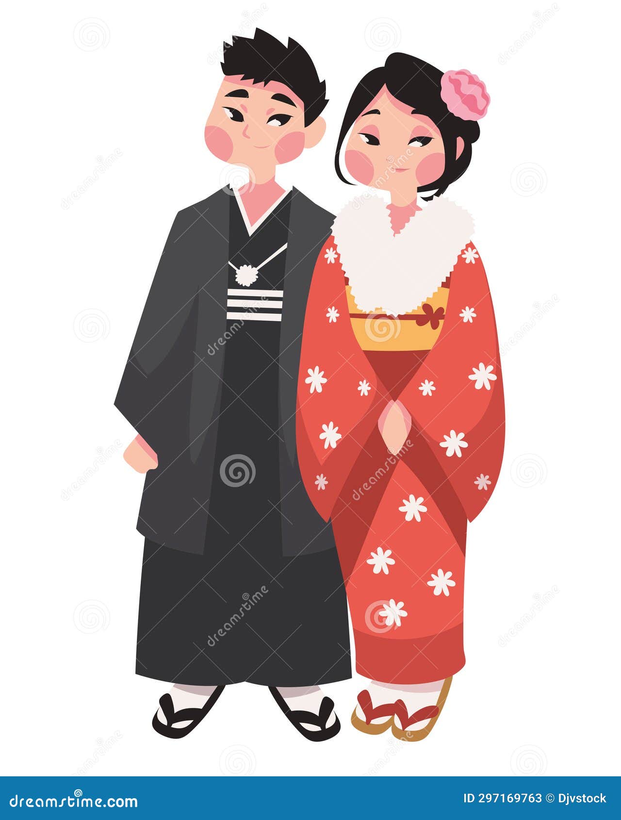 Coming of age day couple stock vector. Illustration of couple - 297169763