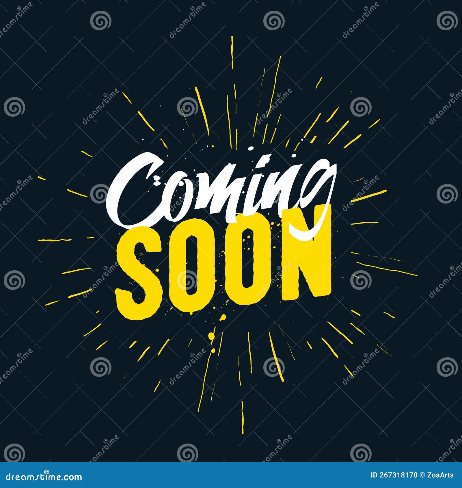 Vintage Coming Soon Label in Grunge Style Stock Vector - Illustration ...