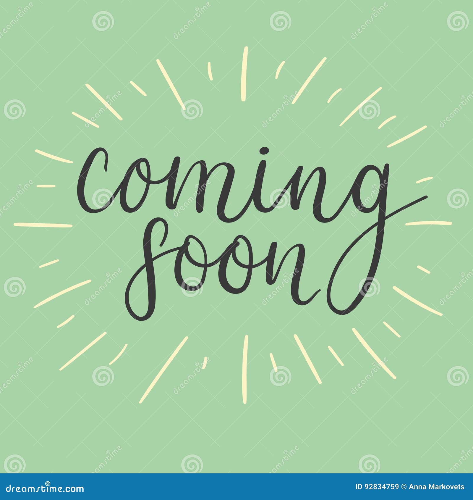 Coming Soon Banner. Handwritten Vector Text. Modern Calligraphy. Stock ...