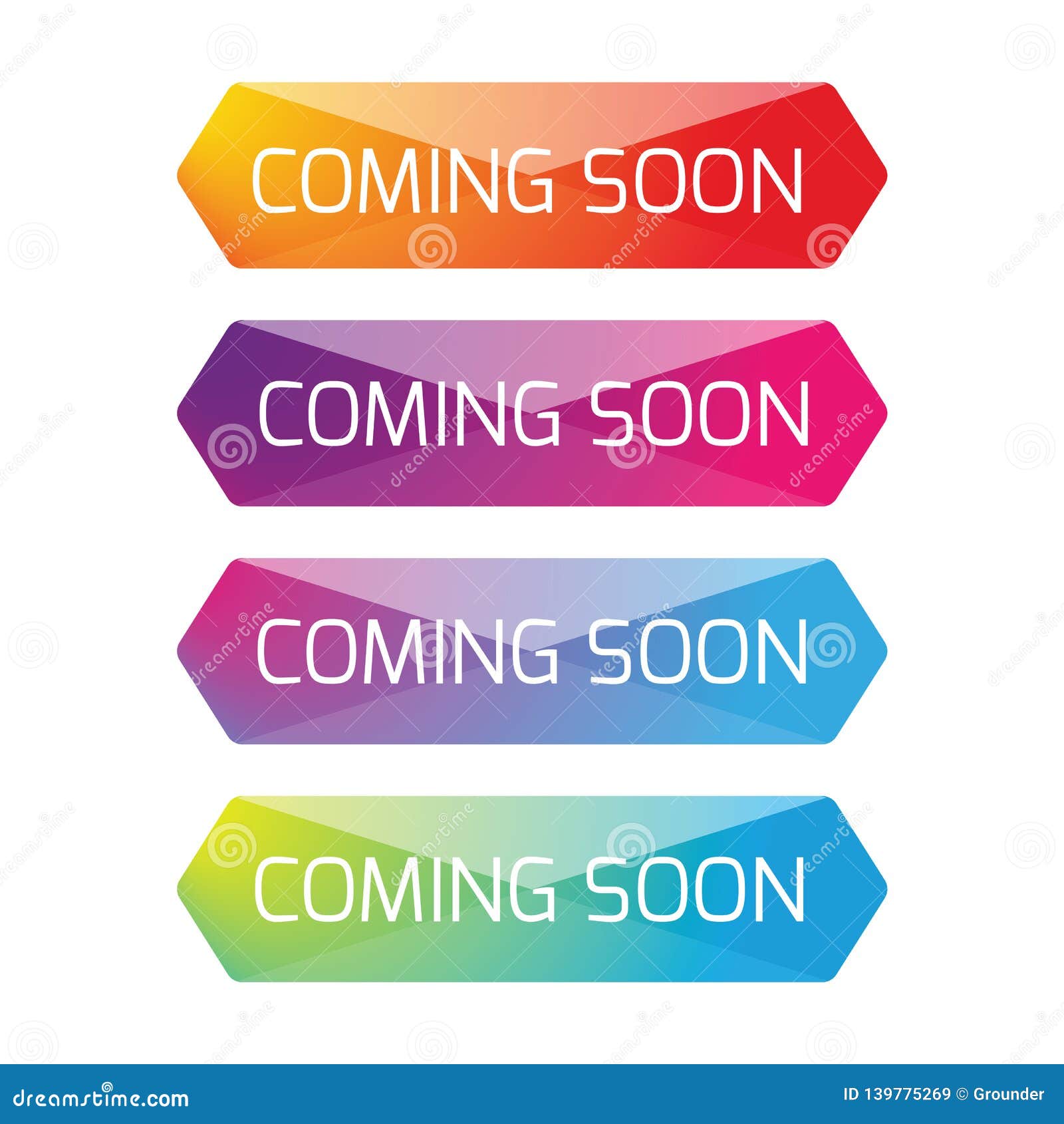 Coming Soon button set stock vector. Illustration of arrival - 139775269
