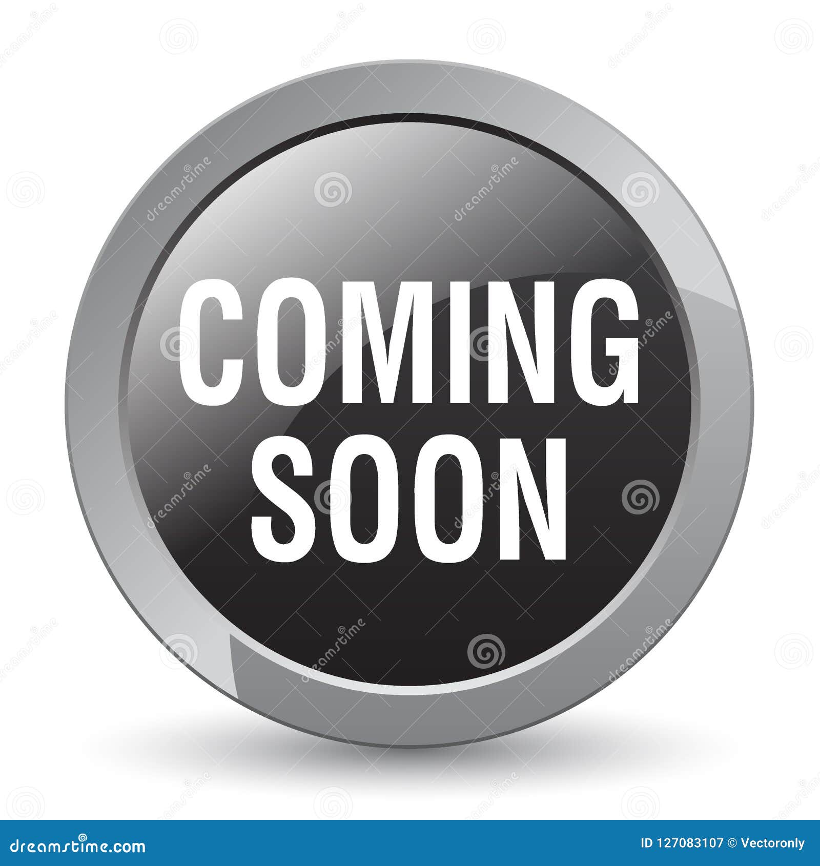 Coming soon button stock vector. Illustration of clip - 127083107