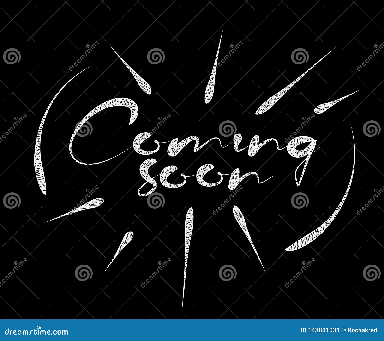Coming Soon Calligraphic Modern Font Style Text. Stock Vector ...