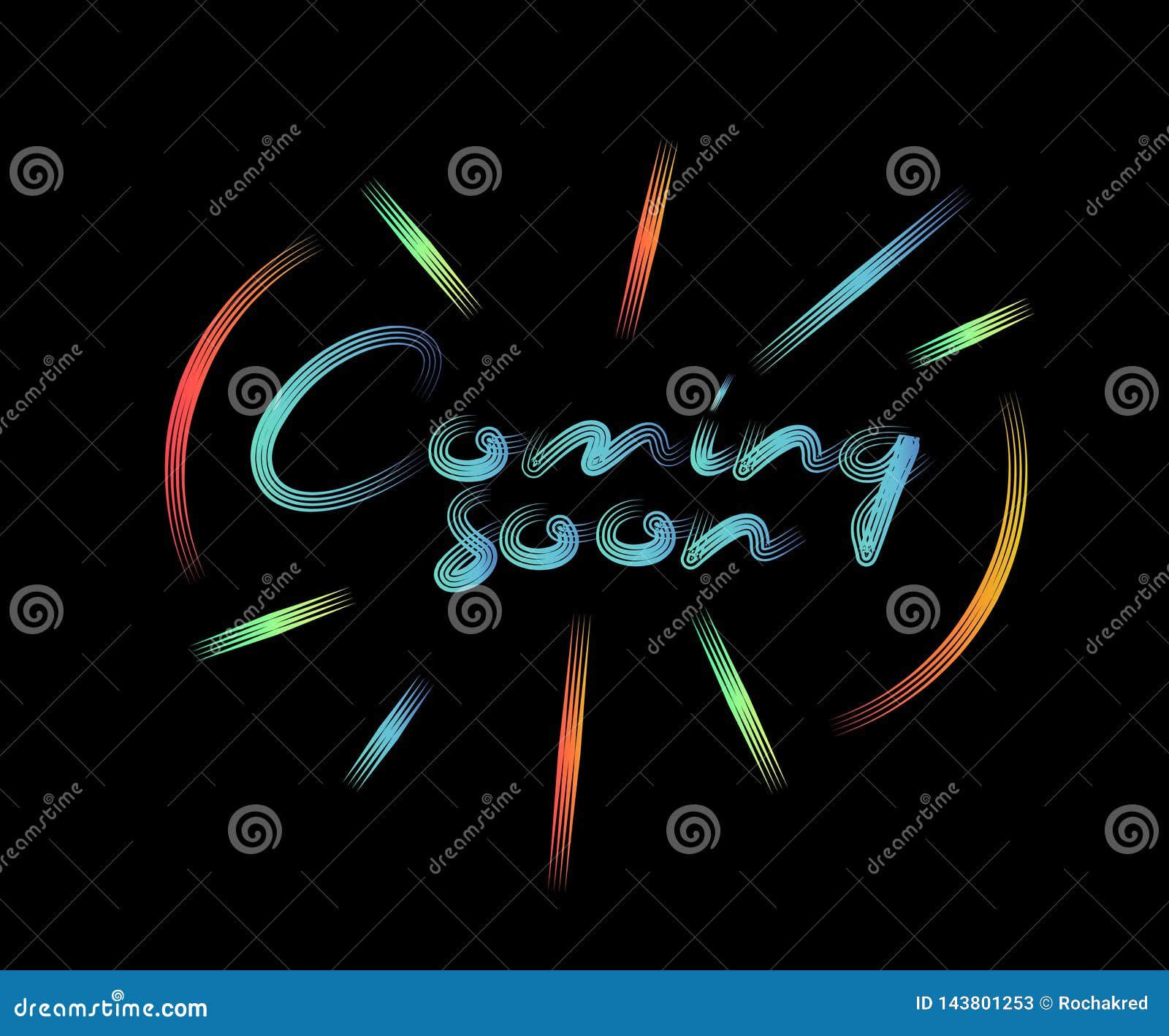 Coming Soon Calligraphic Modern Font Style Text Stock Vector ...