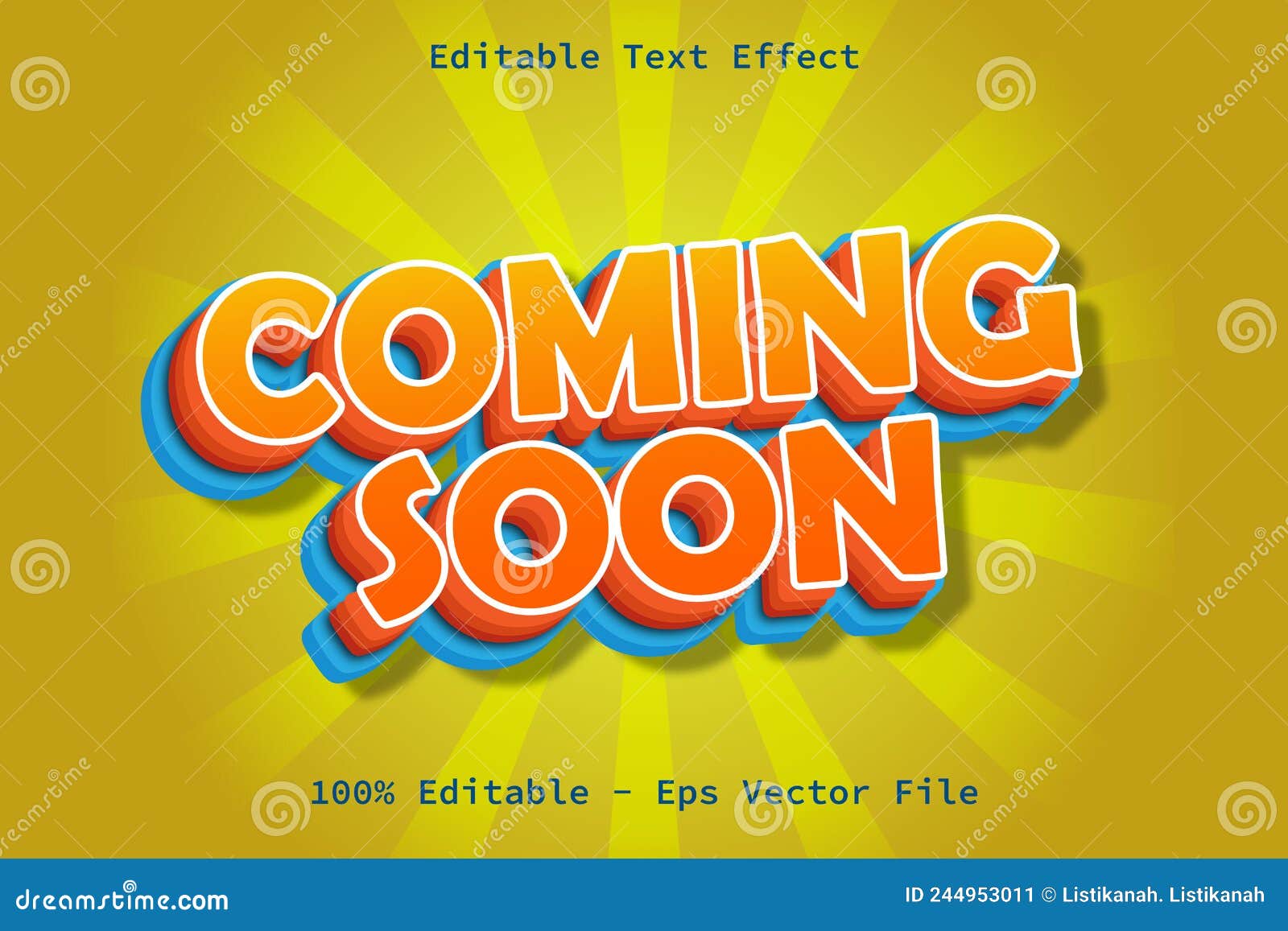 Coming Soon with Cartoon Style Editable Text Effect Stock Vector ...